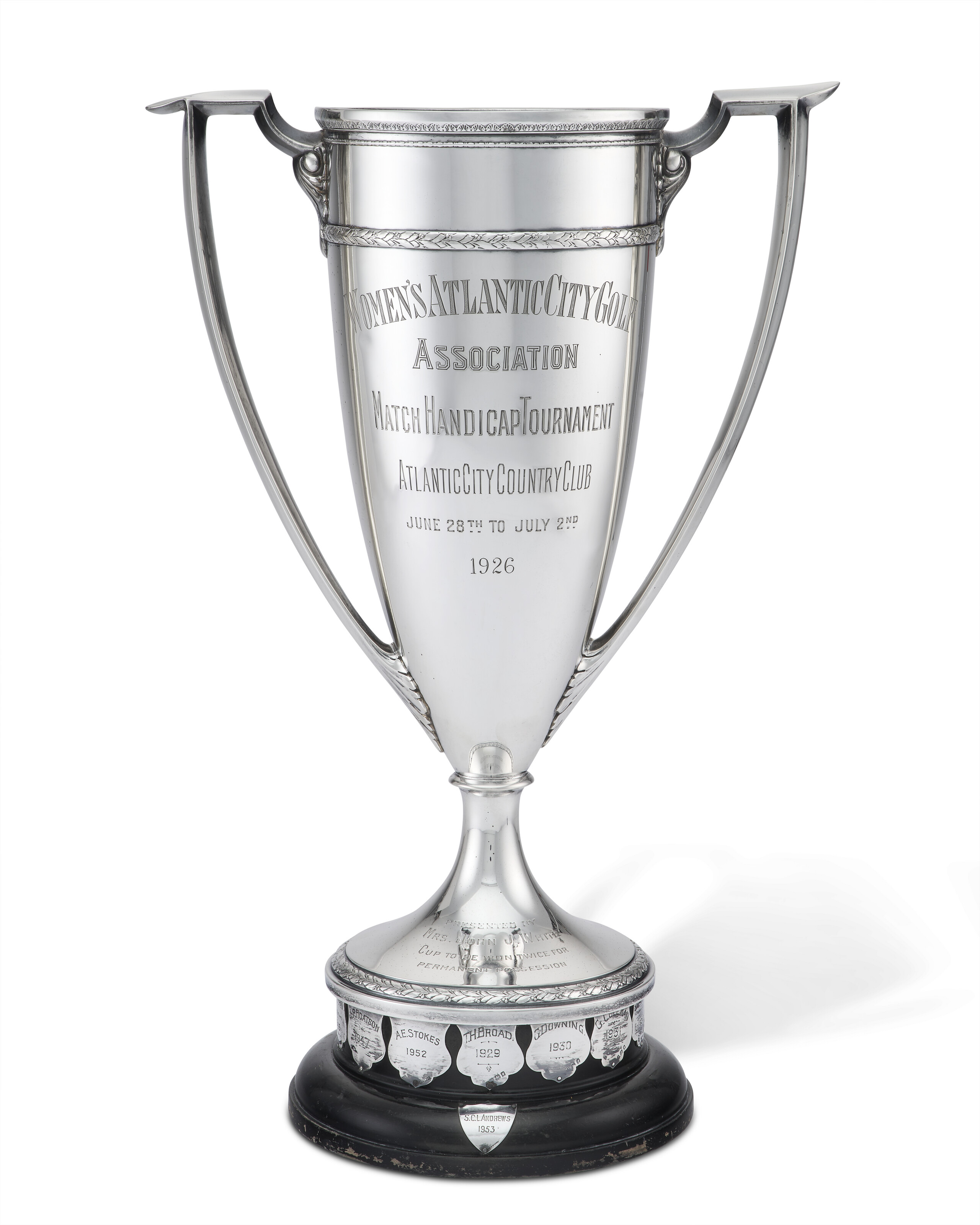 ATLANTIC CITY GOLF ASSOCIATION: AN AMERICAN SILVER-PLATED TROPHY CUP ...