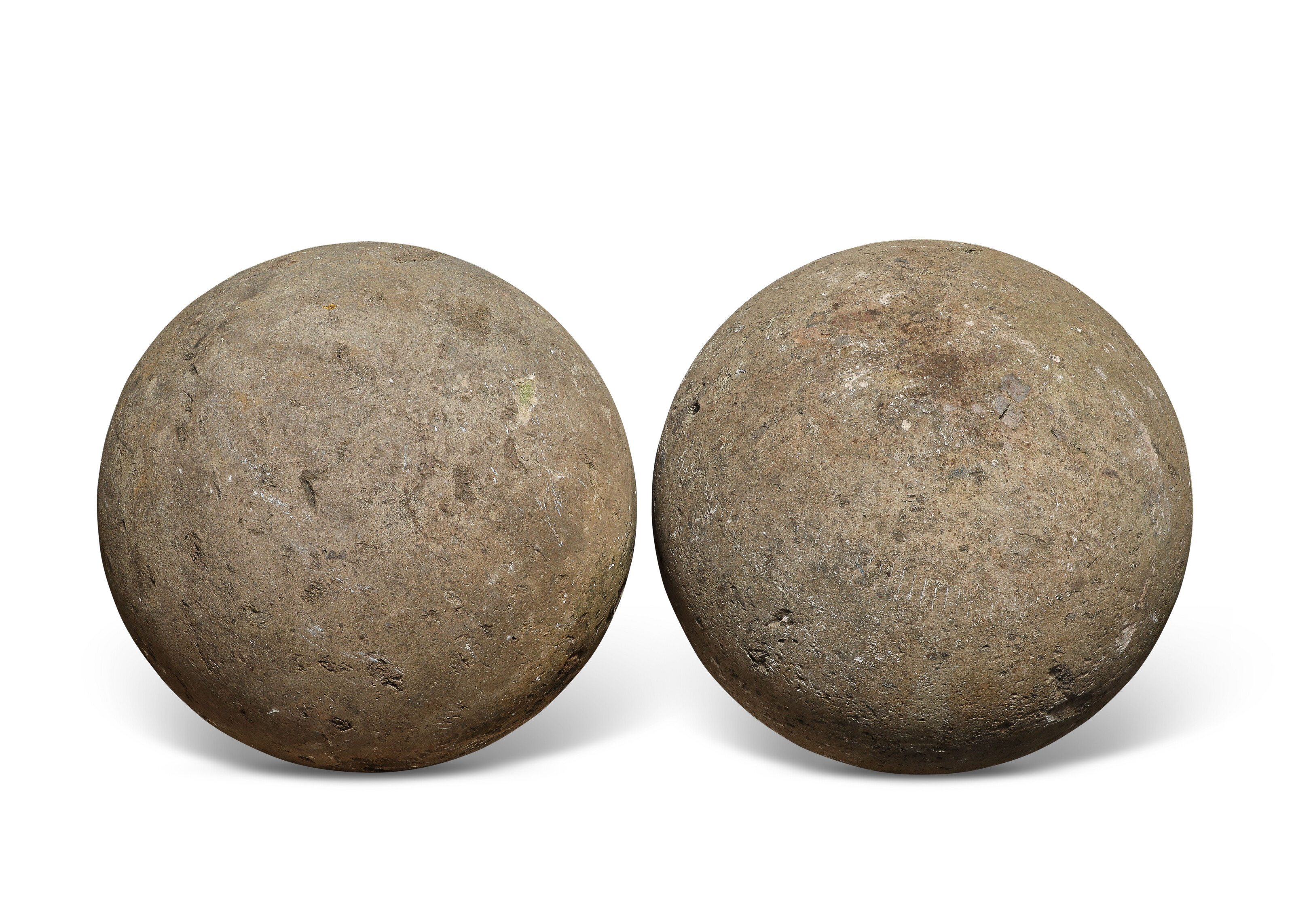 TWO LARGE CEMENT GARDEN SPHERES, MODERN | Christie’s