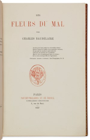 BAUDELAIRE, Charles (1821-1867), Les Fleurs du mal. Paris : Poulet ...