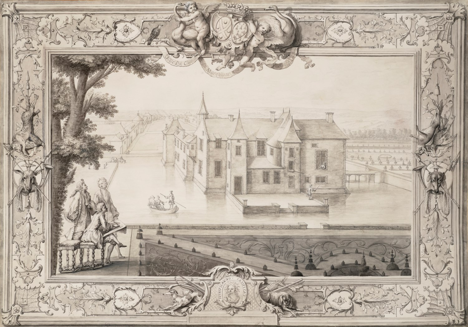 THOMAS LEFEBURE (BRUXELLES 1636-1720 DURLACH), Vue du château des ...