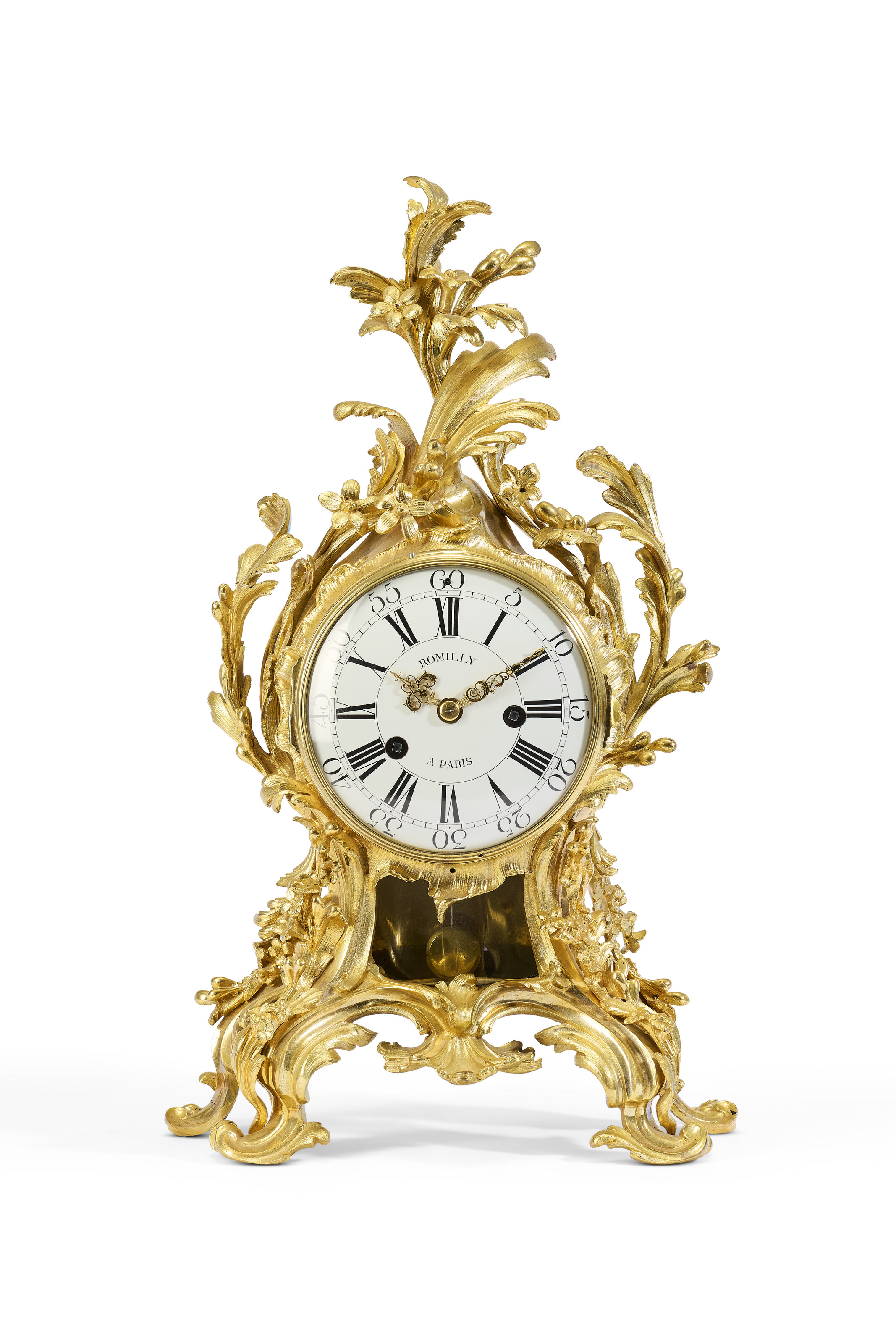 PENDULE D'ÉPOQUE LOUIS XV, SIGNATURES DE JEAN ROMILLY ET DE JEAN-JOSEPH ...