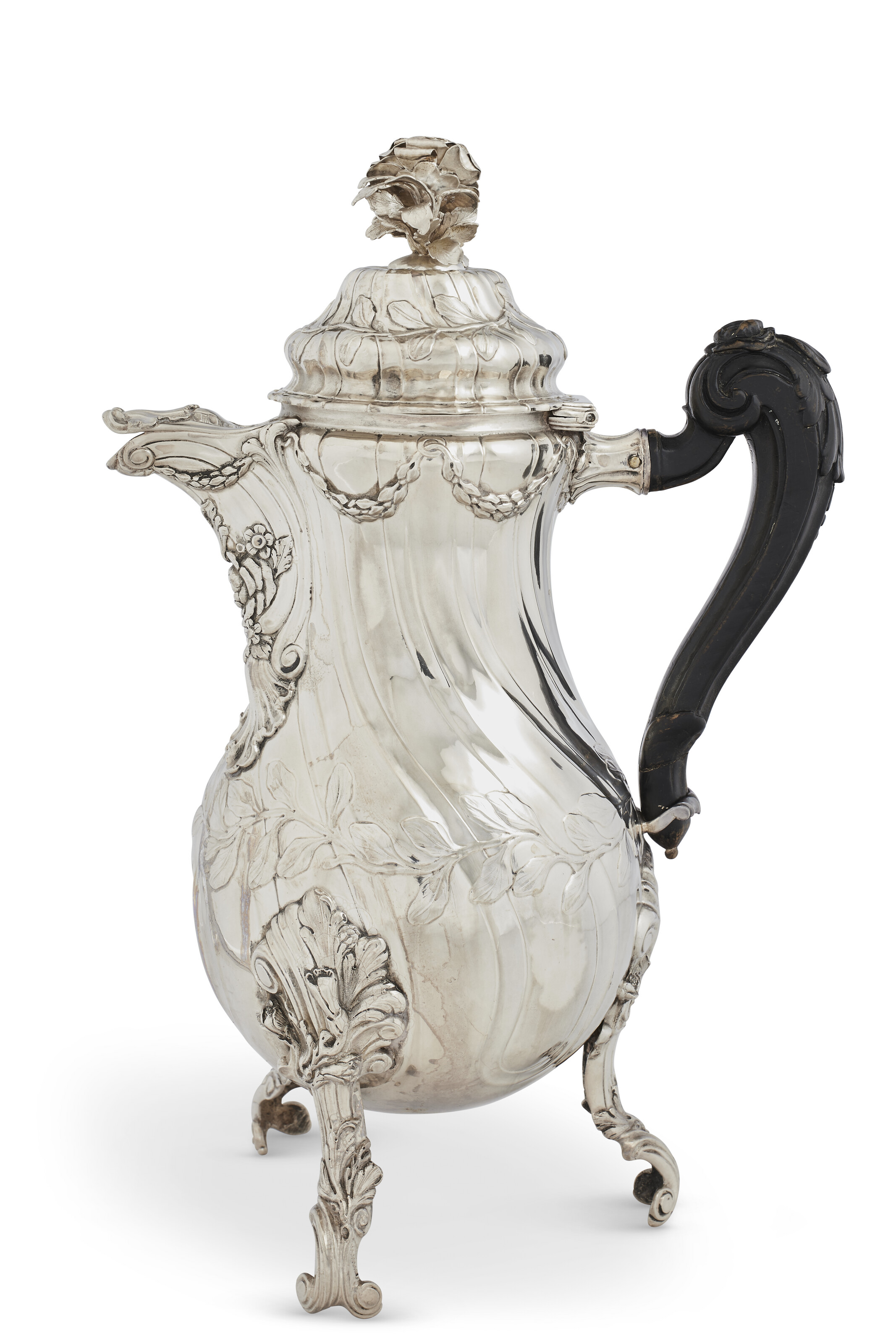 CHOCOLATIÈRE BELGE EN ARGENT, PAR JOSEPH-PHILIPPE GHIENNE, MONS, 1773 ...
