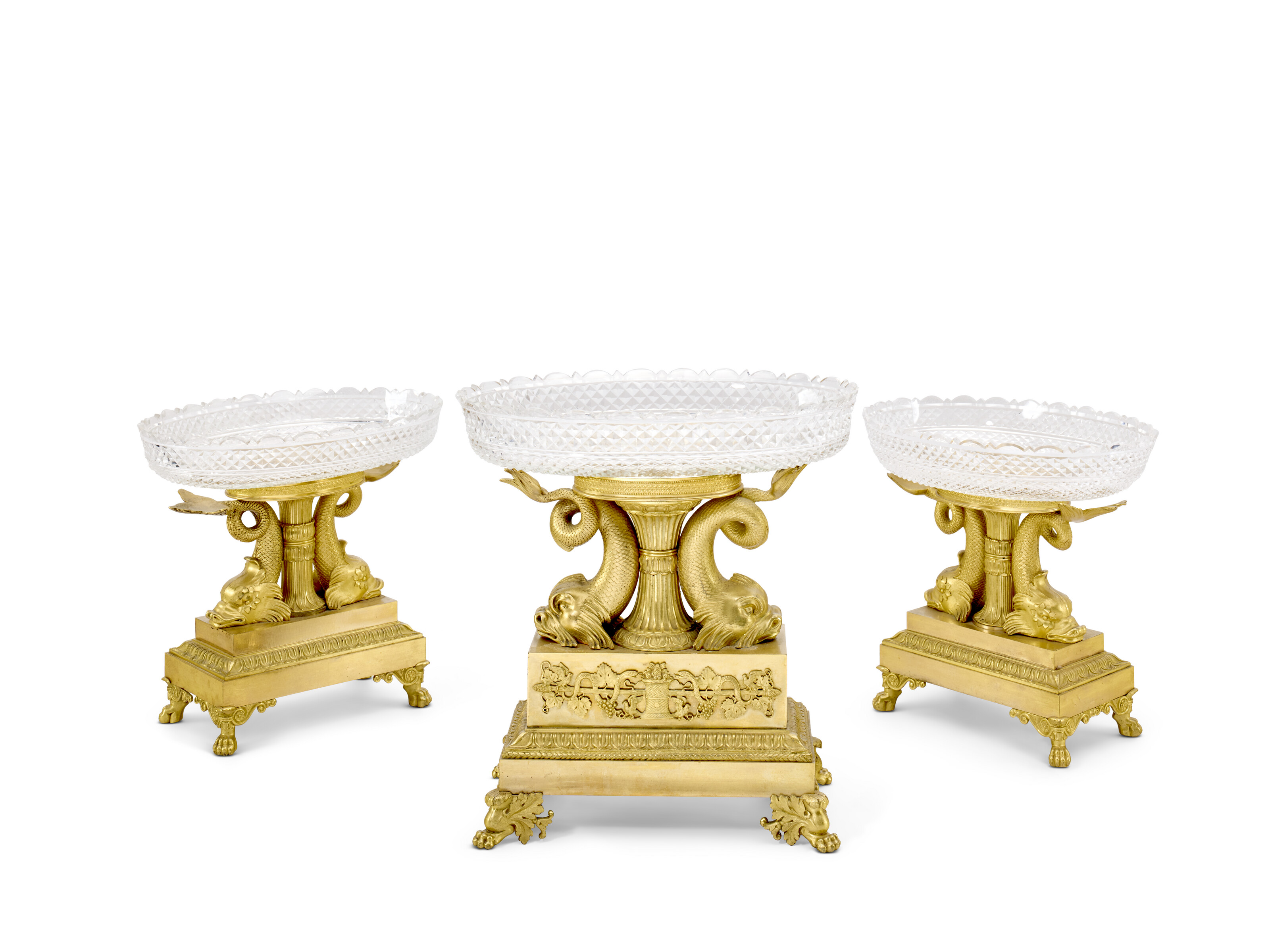 ENSEMBLE DE TROIS SURTOUTS DE LA FIN DE L'ÉPOQUE EMPIRE, SIGNATURE DE ...