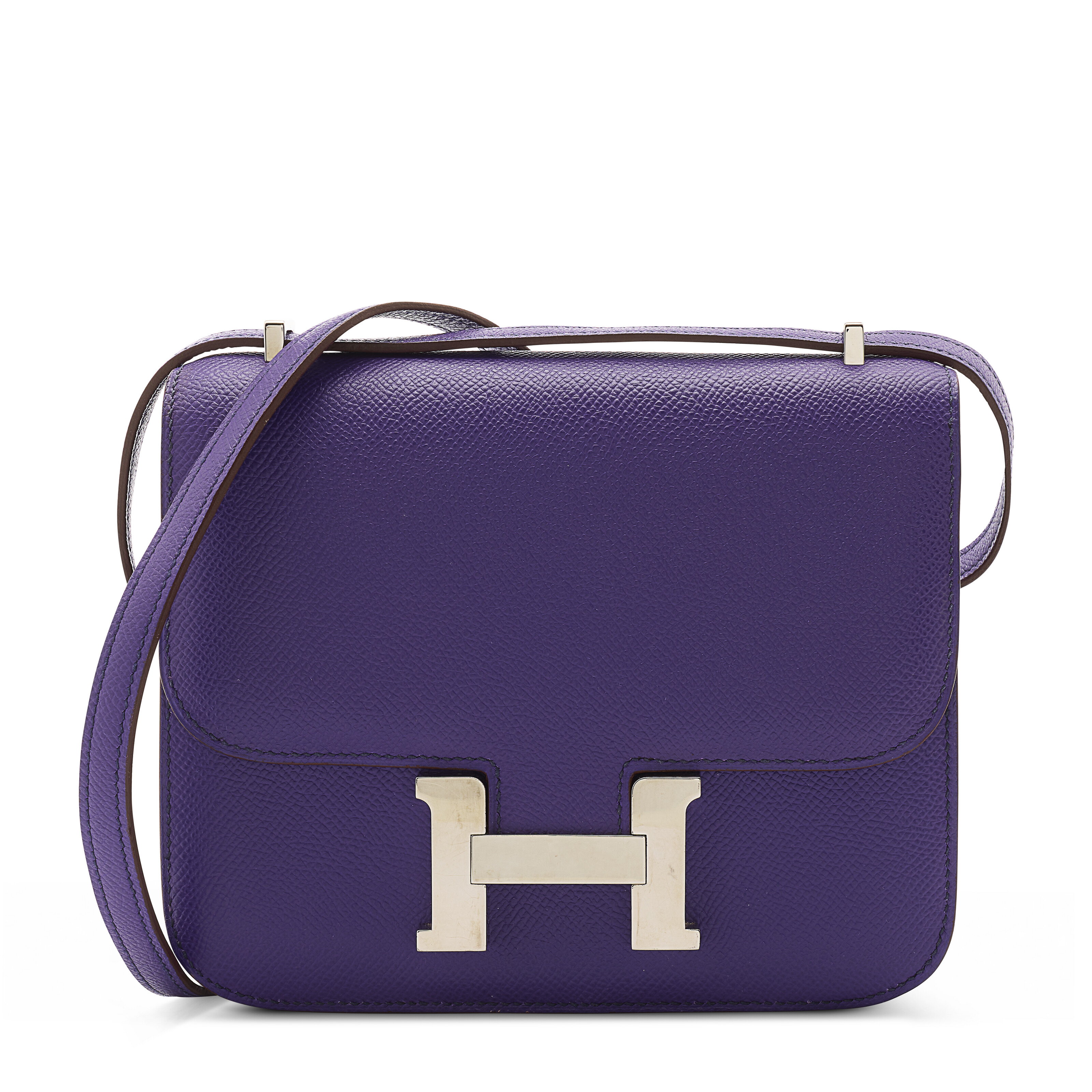 A CROCUS EPSOM LEATHER MINI CONSTANCE 18 WITH PALLADIUM HARDWARE ...