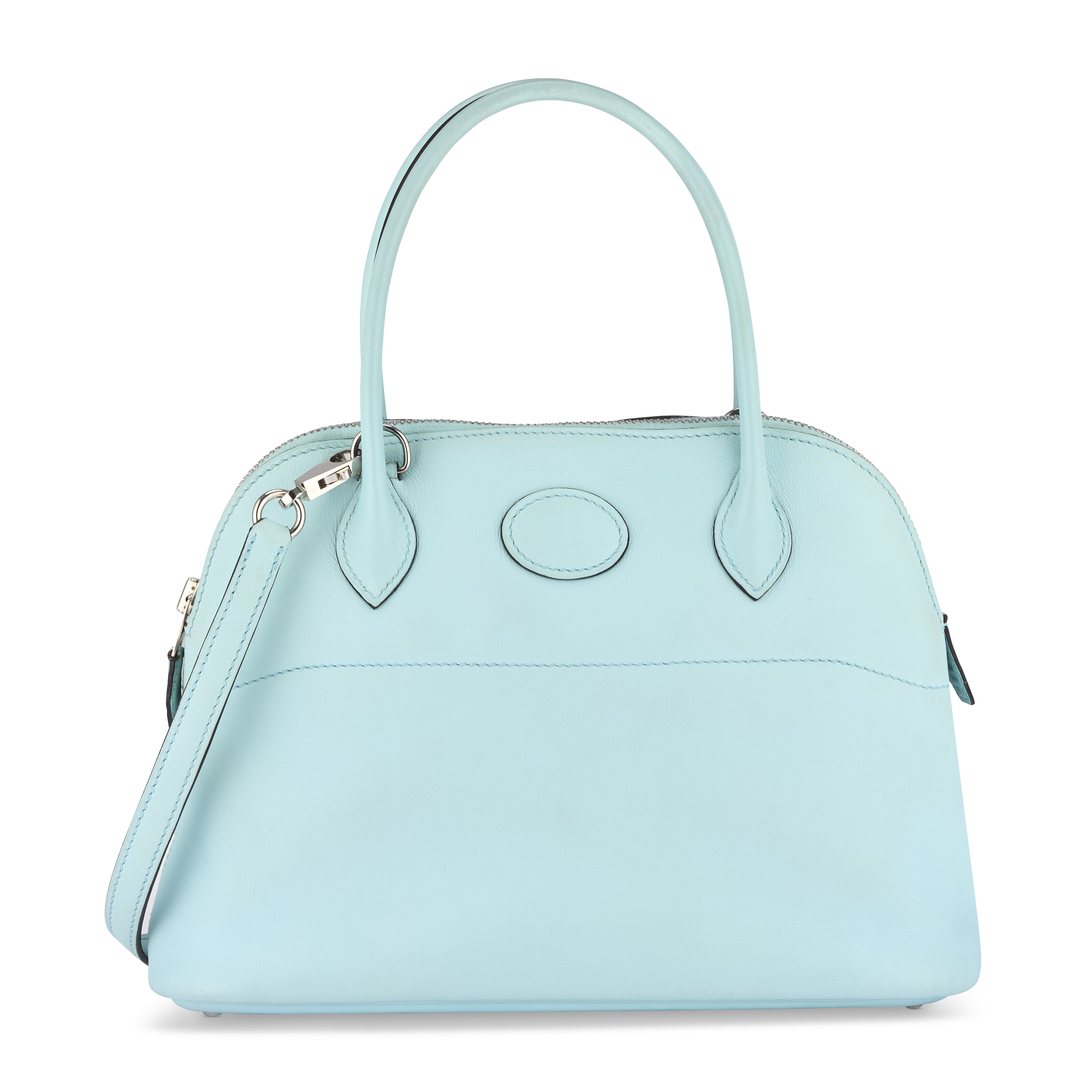 A BLEU ZEPHYR SWIFT LEATHER BOLIDE 27 WITH PALLADIUM HARDWARE, HERMÈS ...