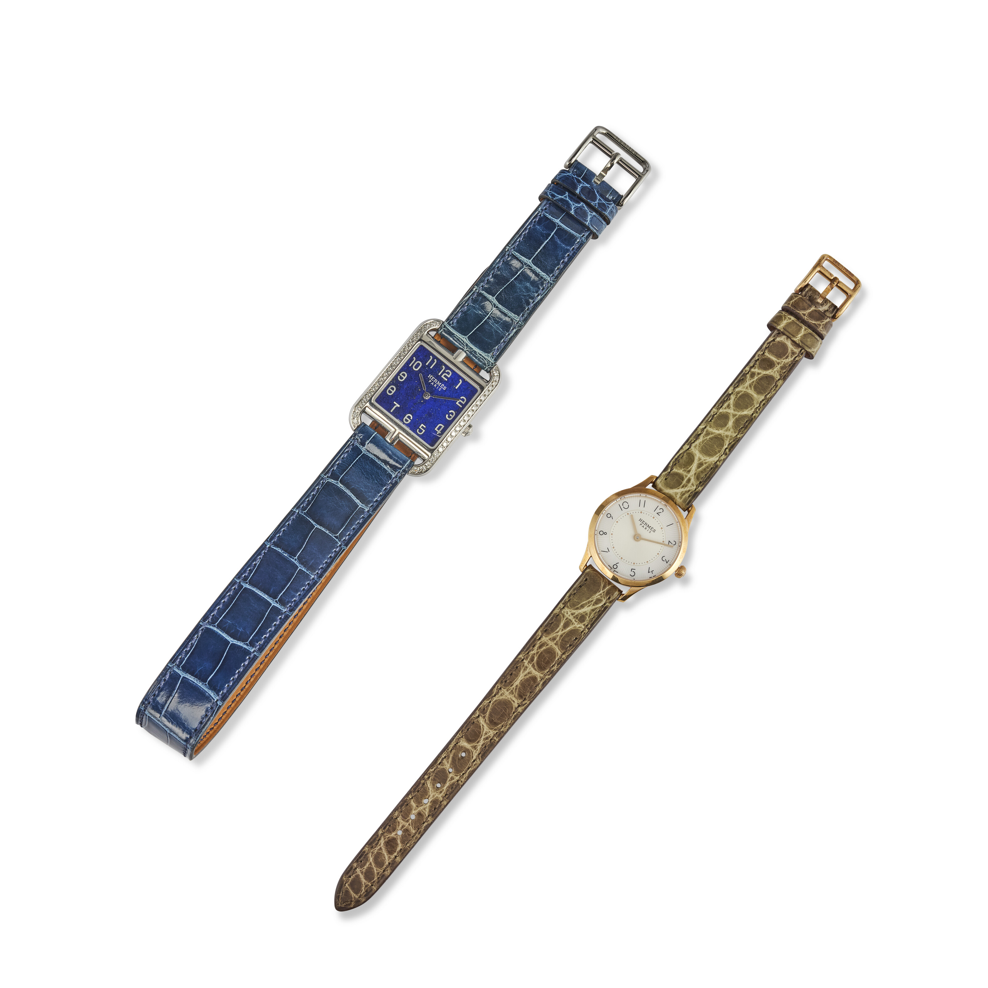 A GROUP OF TWO: A STAINLESS STEEL & DIAMOND-SET QUARTZ CAPE COD ...