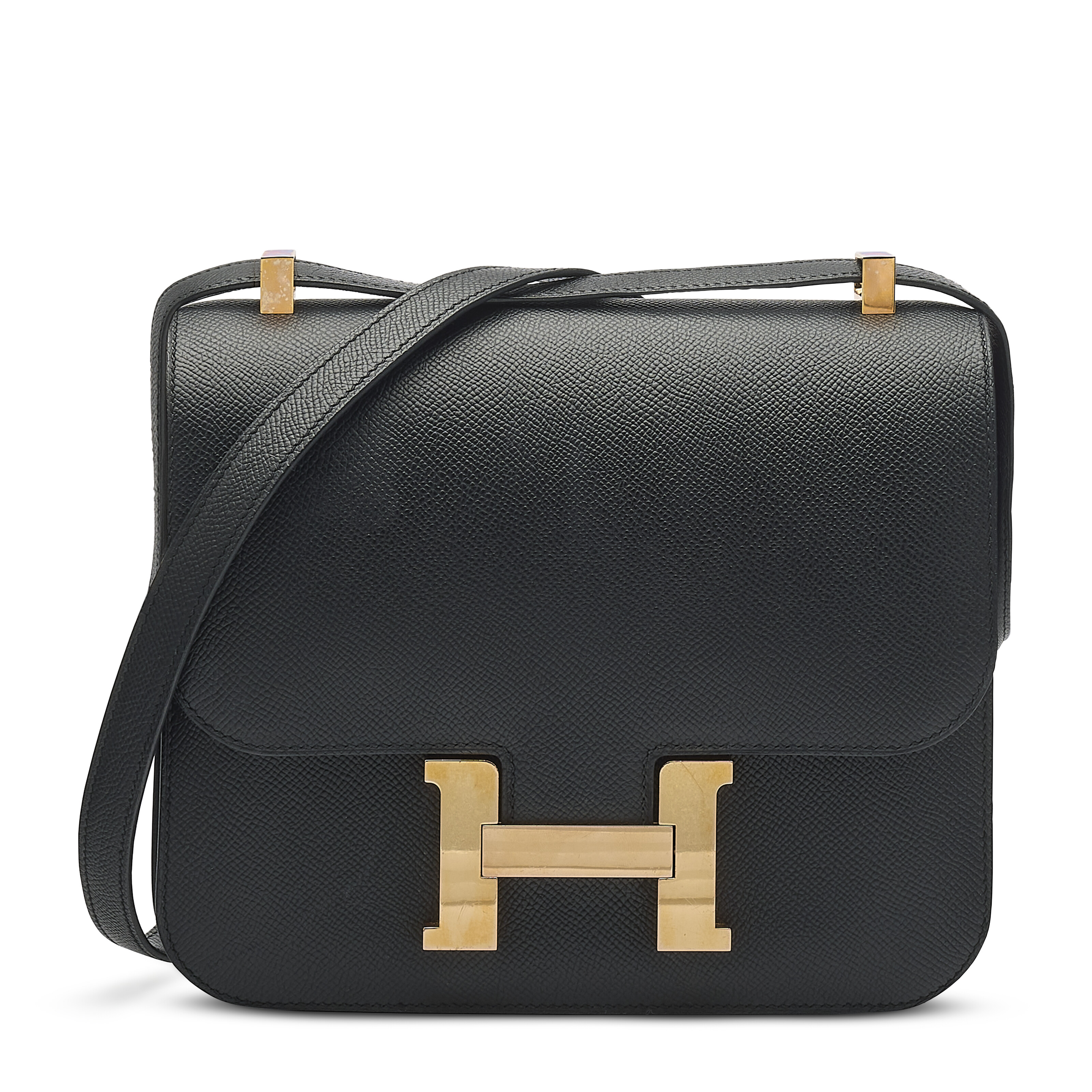 A CUSTOM BLACK & ROUGE PIVOINE EPSOM LEATHER CONSTANCE 24 WITH GOLD ...