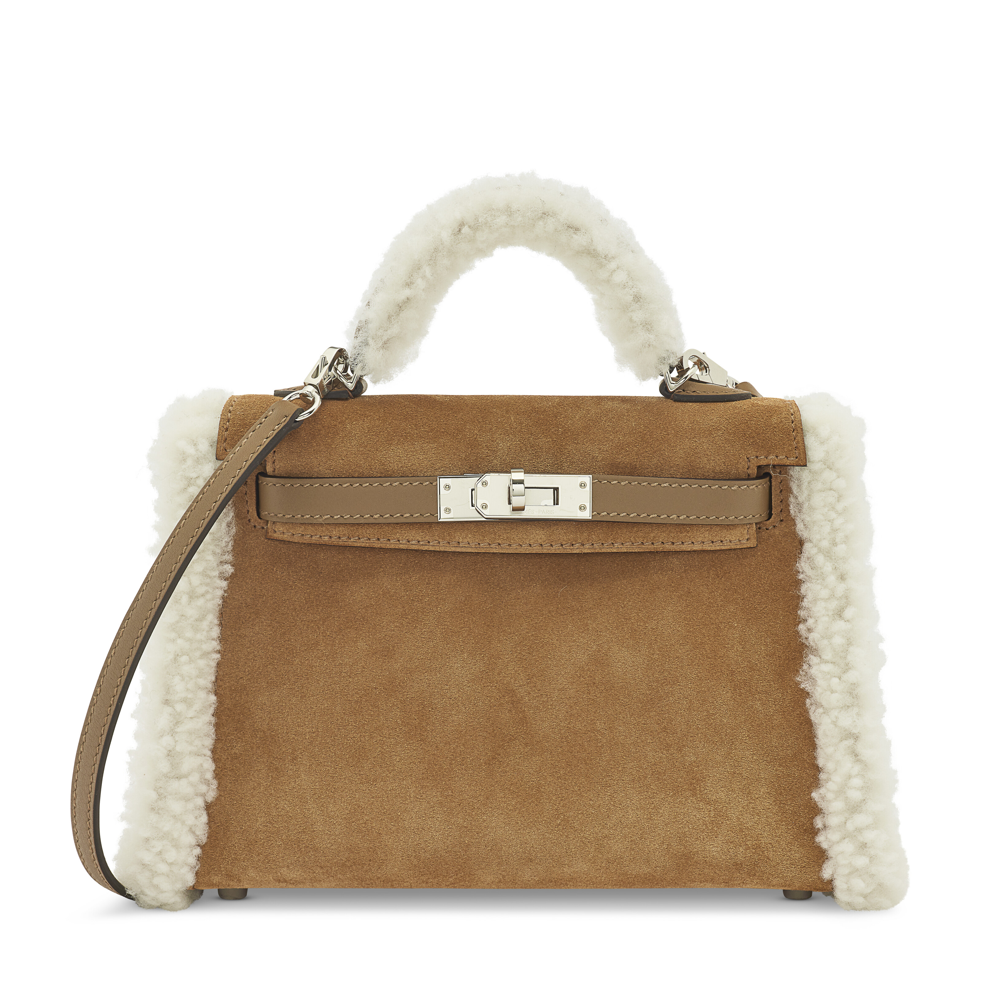 A RARE, CHAMOIS VEAU GRIZZLY SUEDE, ALEZAN SWIFT LEATHER & ÉCRU ...