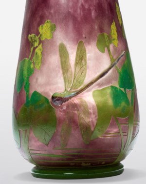 DAUM (FONDÉ EN 1878), Vase 'Libellules et Renoncules', vers 1904-1905 ...