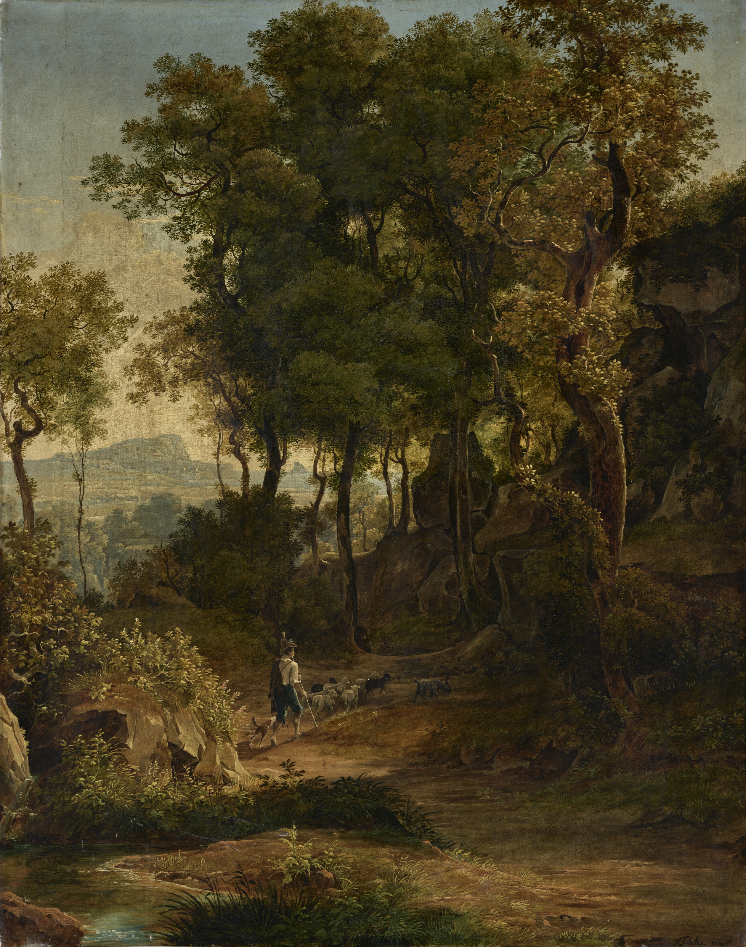 FRIEDRICH SALATHÉ (BINNINGEN 1793-1858 PARIS), Berger avec son troupeau ...