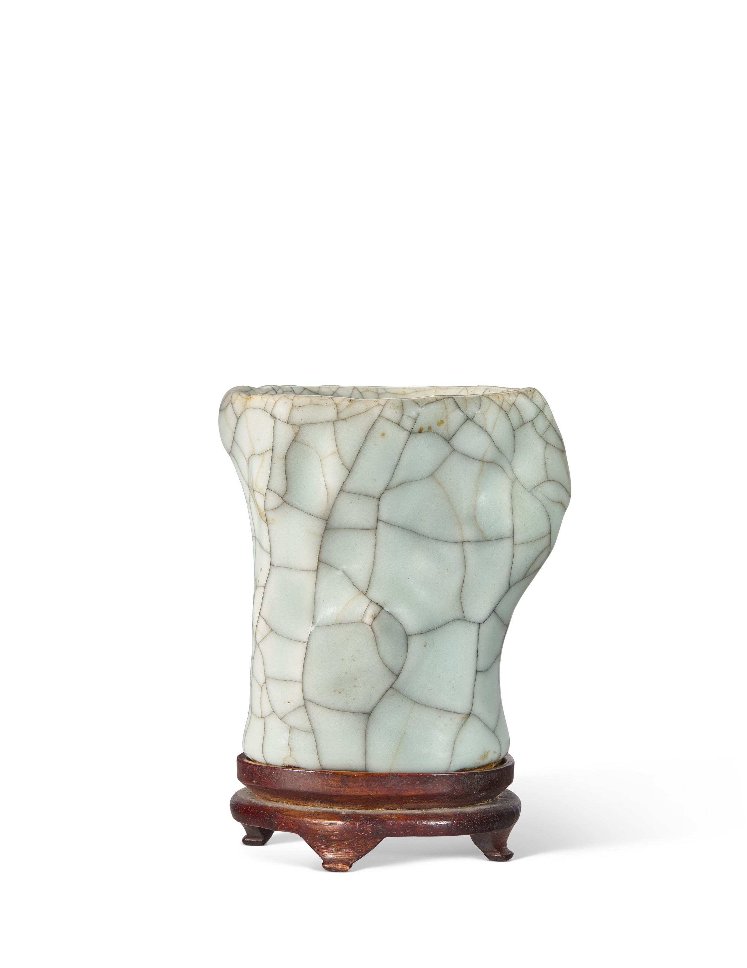 A SMALL CELADON GUAN-TYPE BRUSH POT, BITONG, CHINA, QING DYNASTY, 18TH ...