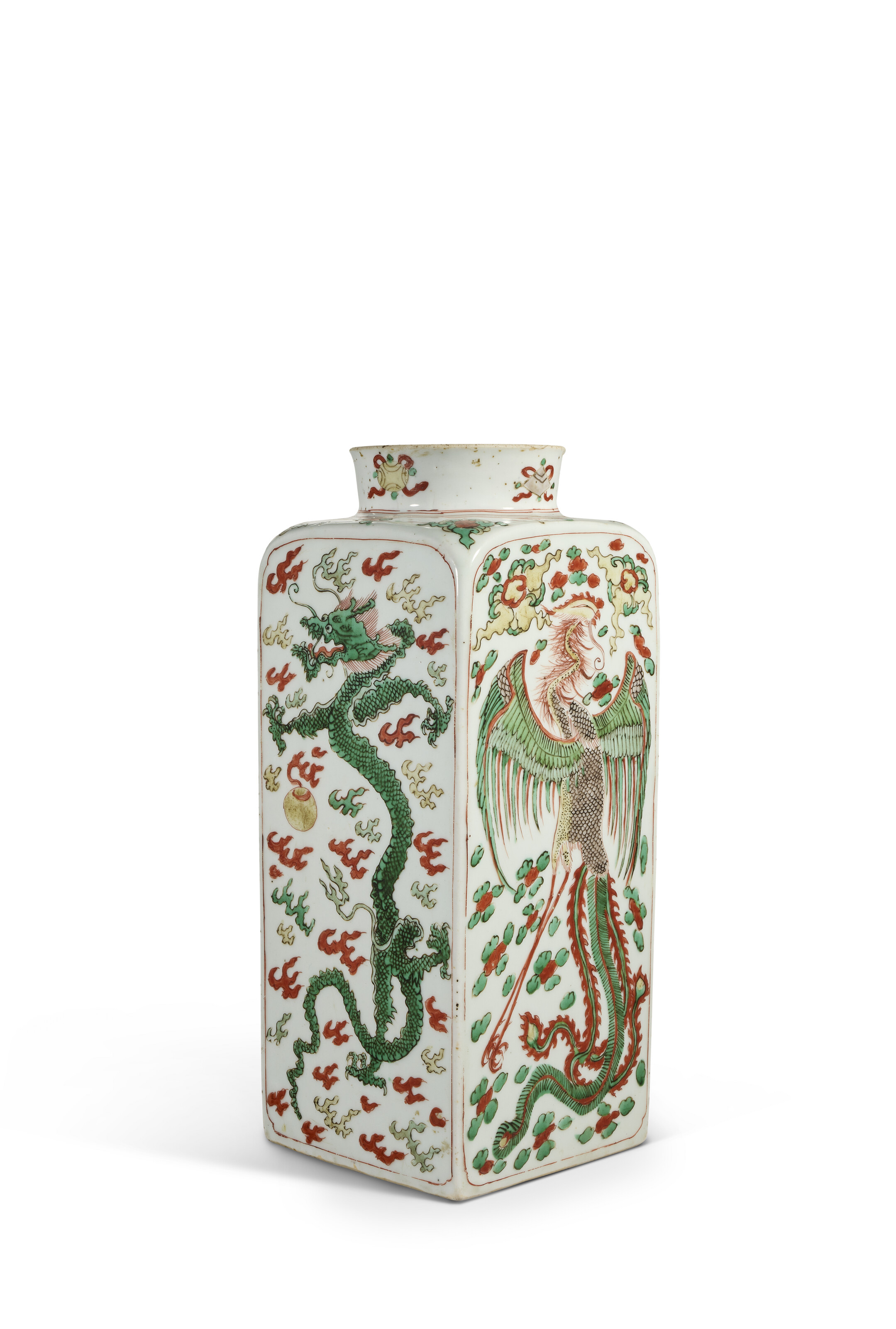 A WUCAI 'DRAGON AND PHOENIX' VASE, CHINA, QING DYNASTY, 18TH CENTURY ...