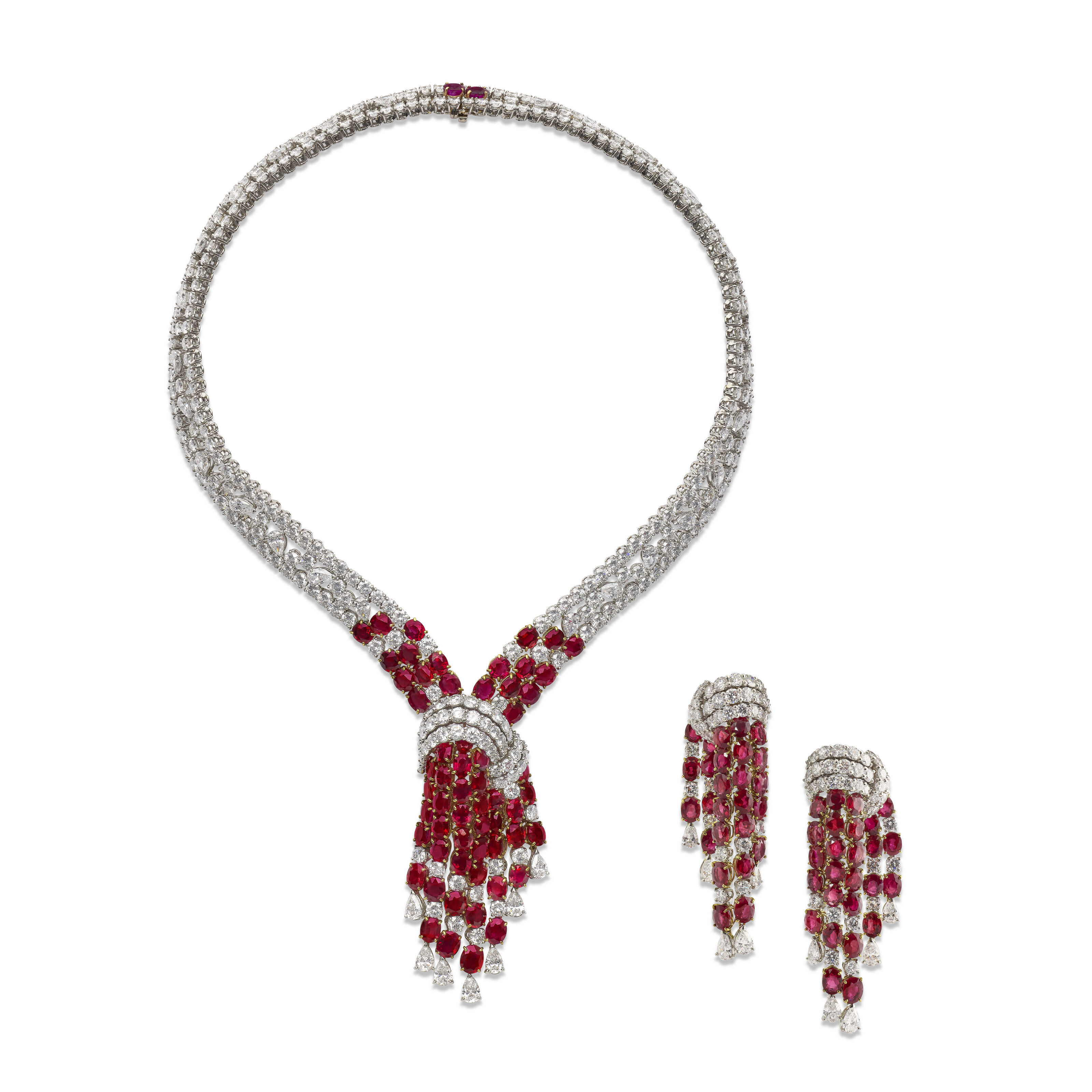 BOUCHERON DEMI-PARURE RUBIS ET DIAMANTS, | Christie’s