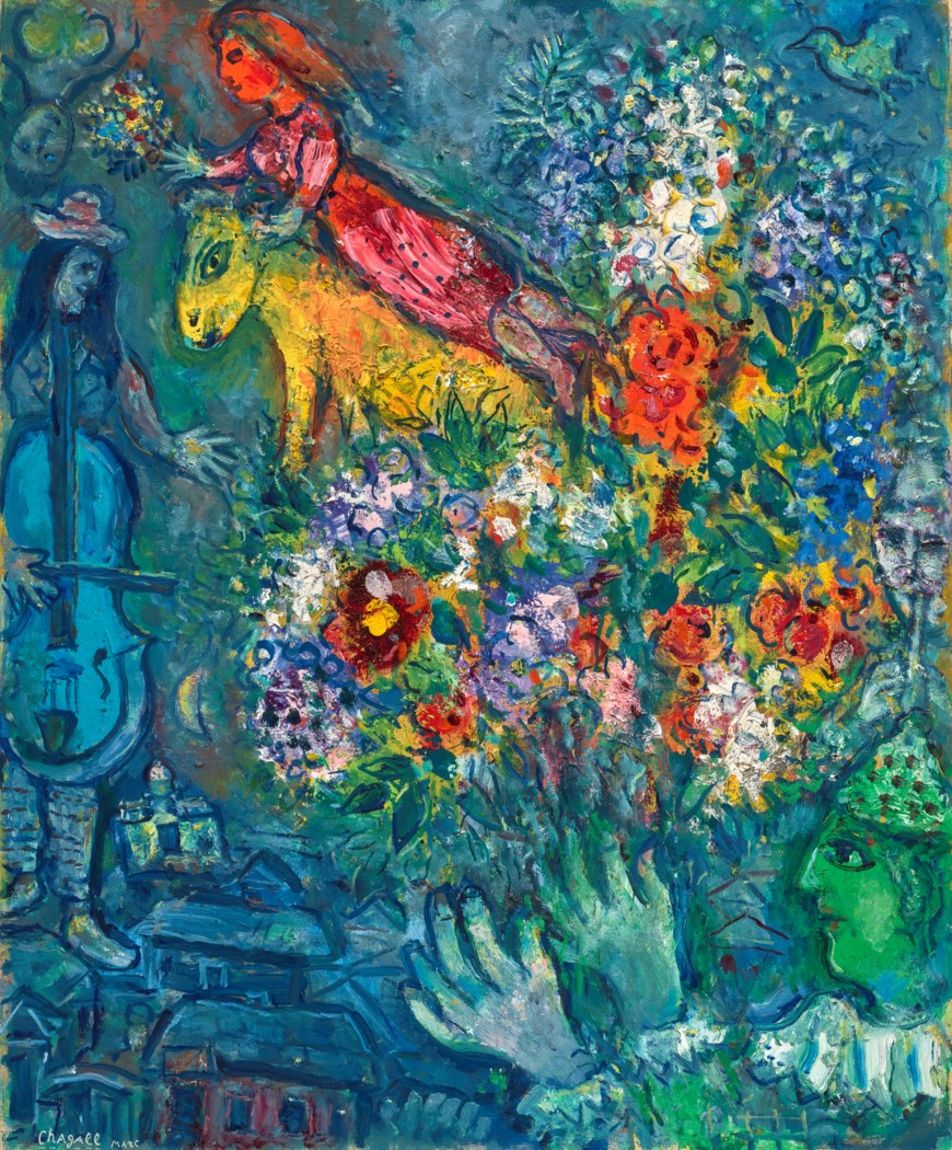 Marc Chagall (1887-1985), Bouquet à l'âne jaune | Christie's