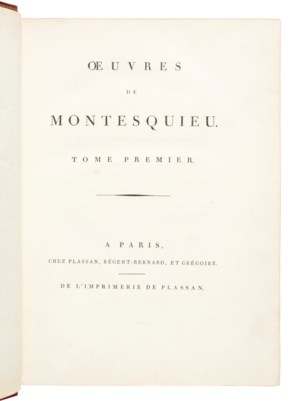 MONTESQUIEU, Charles-Louis de Secondat, baron de (1689-1755), Oeuvres ...