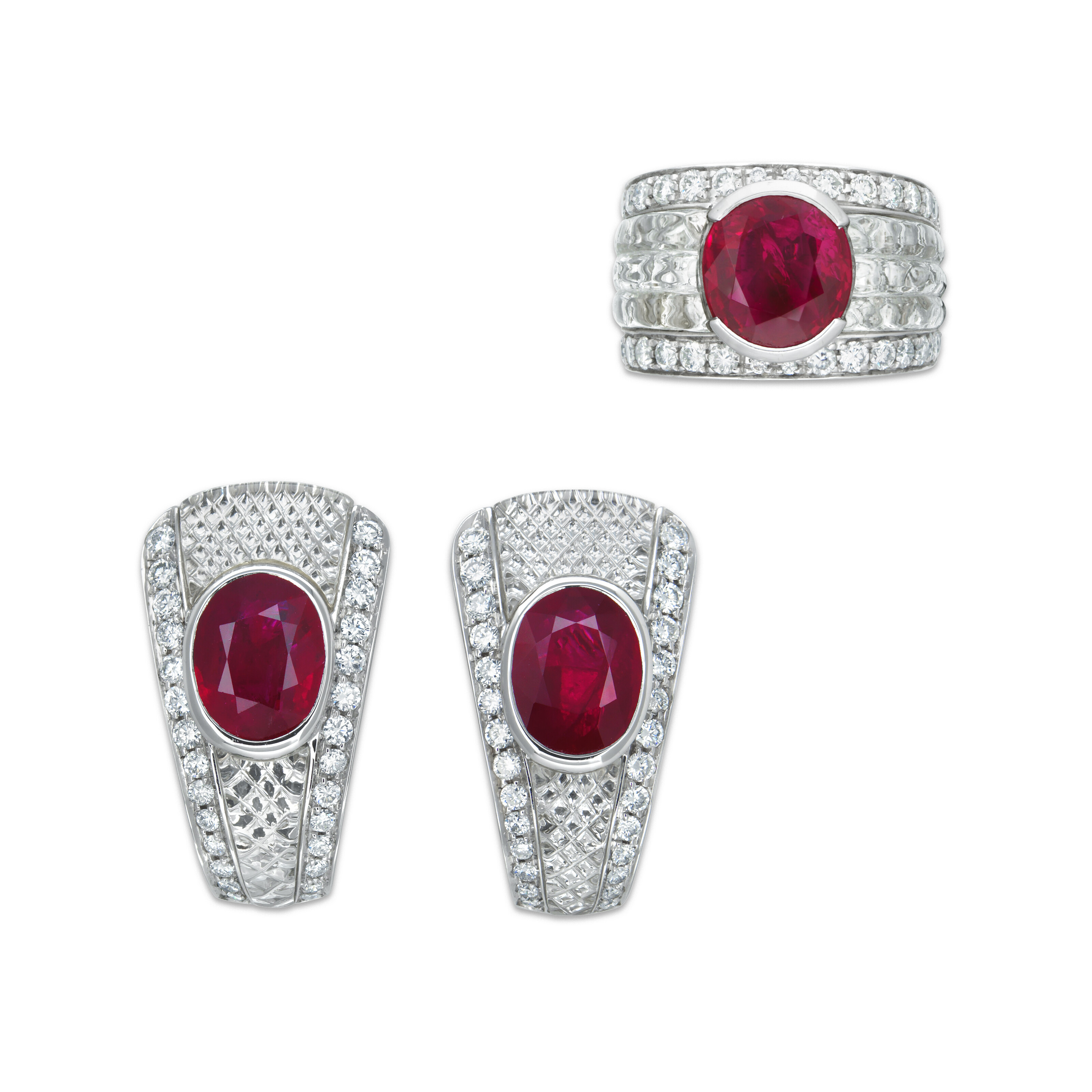 SCAVIA SET OF RUBY AND DIAMOND JEWELLERY, | Christie’s