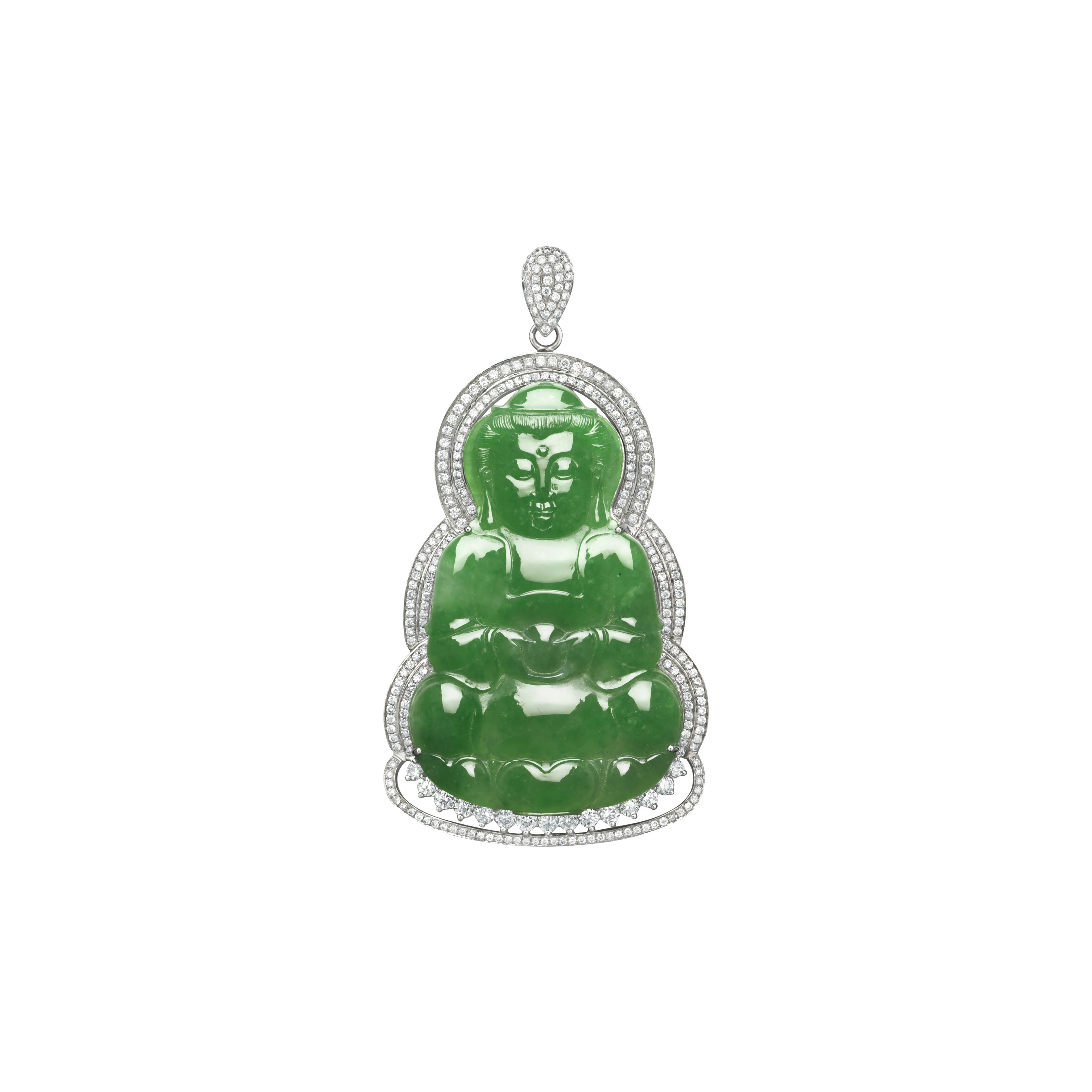 JADEITE AND DIAMOND PENDANT, | Christie’s