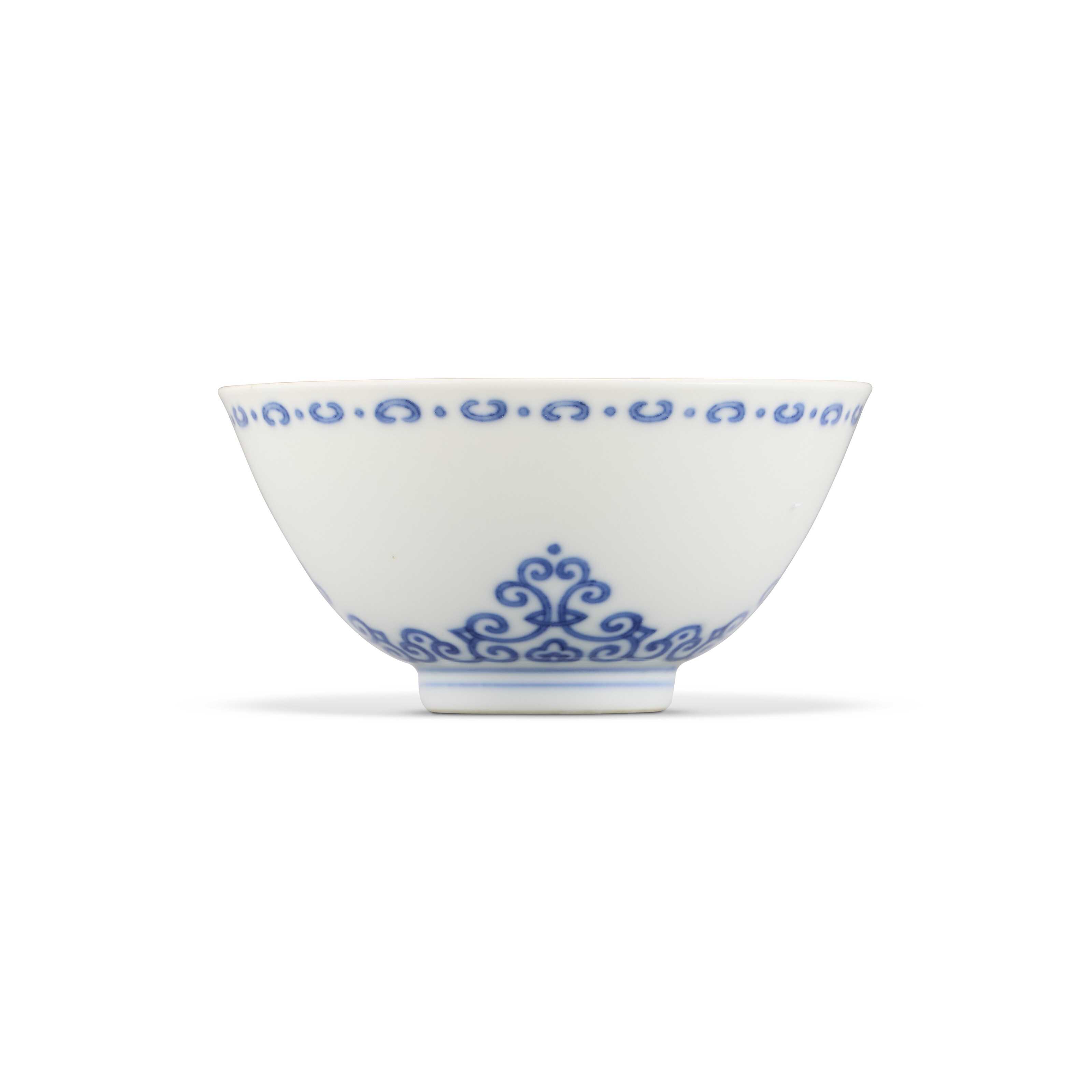 A BLUE AND WHITE 'SCROLL' BOWL, YONGZHENG SIX-CHARACTER MARK IN ...