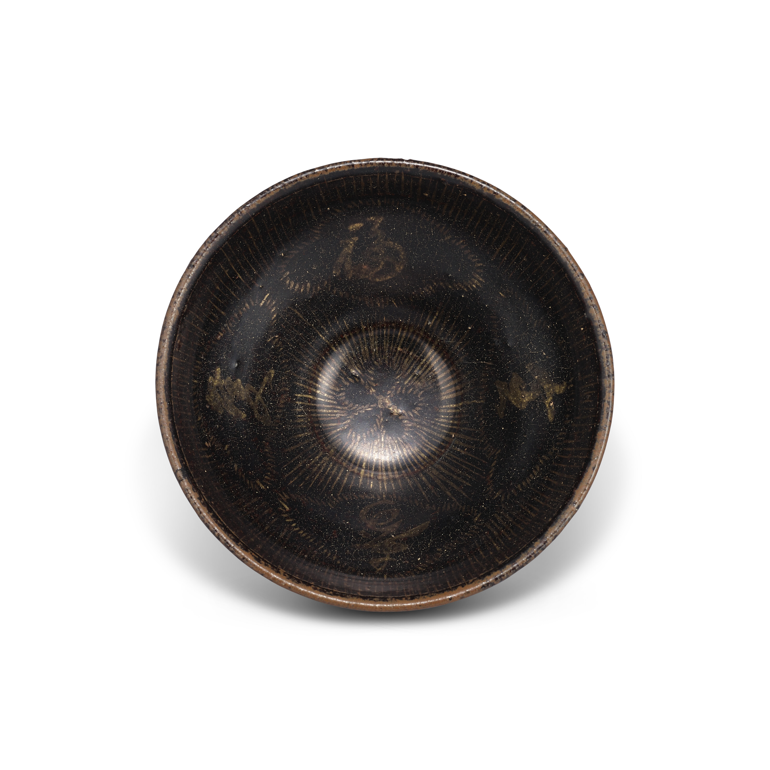 A GILT-DECORATED BLACK-GLAZED ‘AUSPICIOUS’ TEA BOWL, SOUTHERN SONG ...