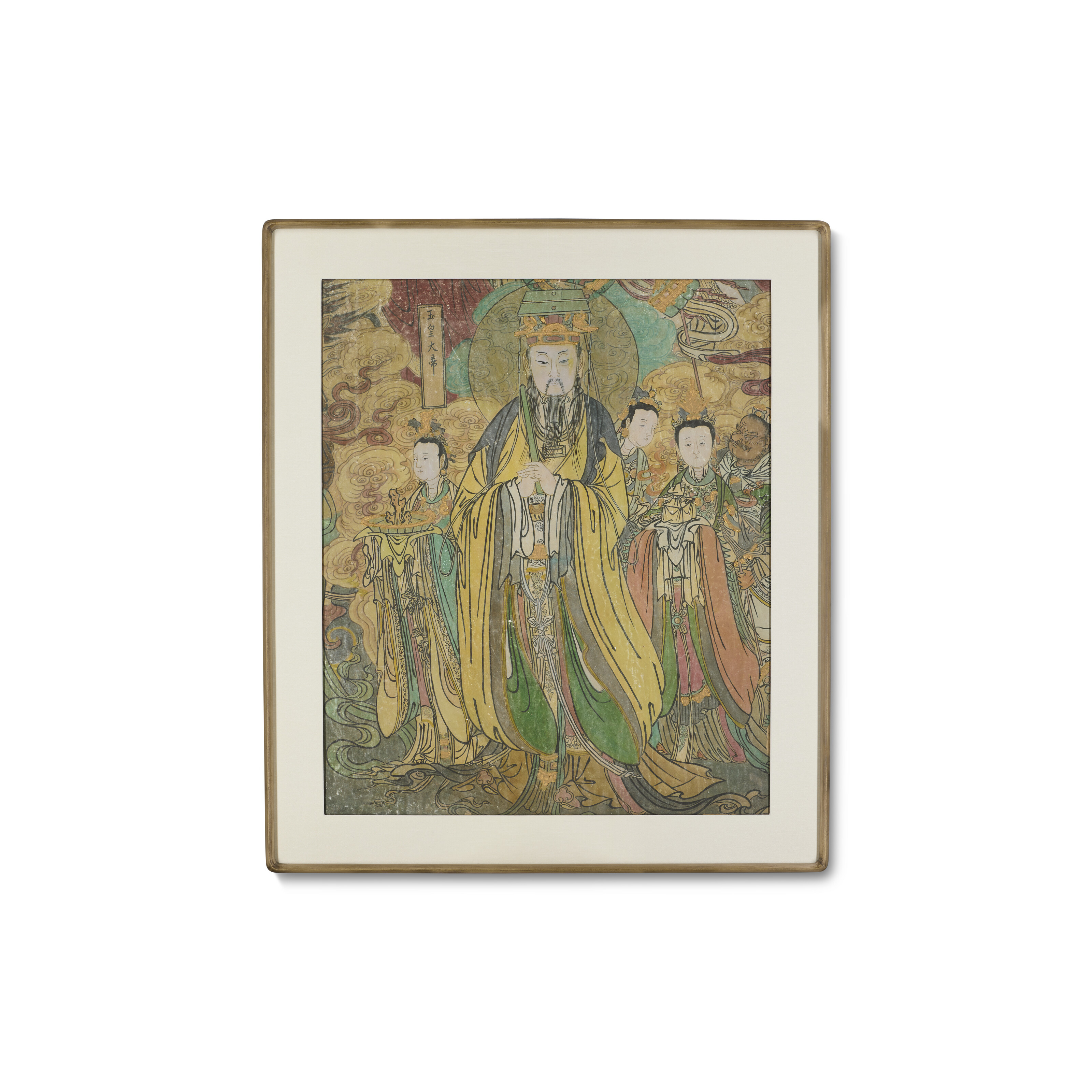 A LARGE PAINTED FRESCO PANEL OF DAOIST IMMORTALS, MING DYNASTY (1368 ...