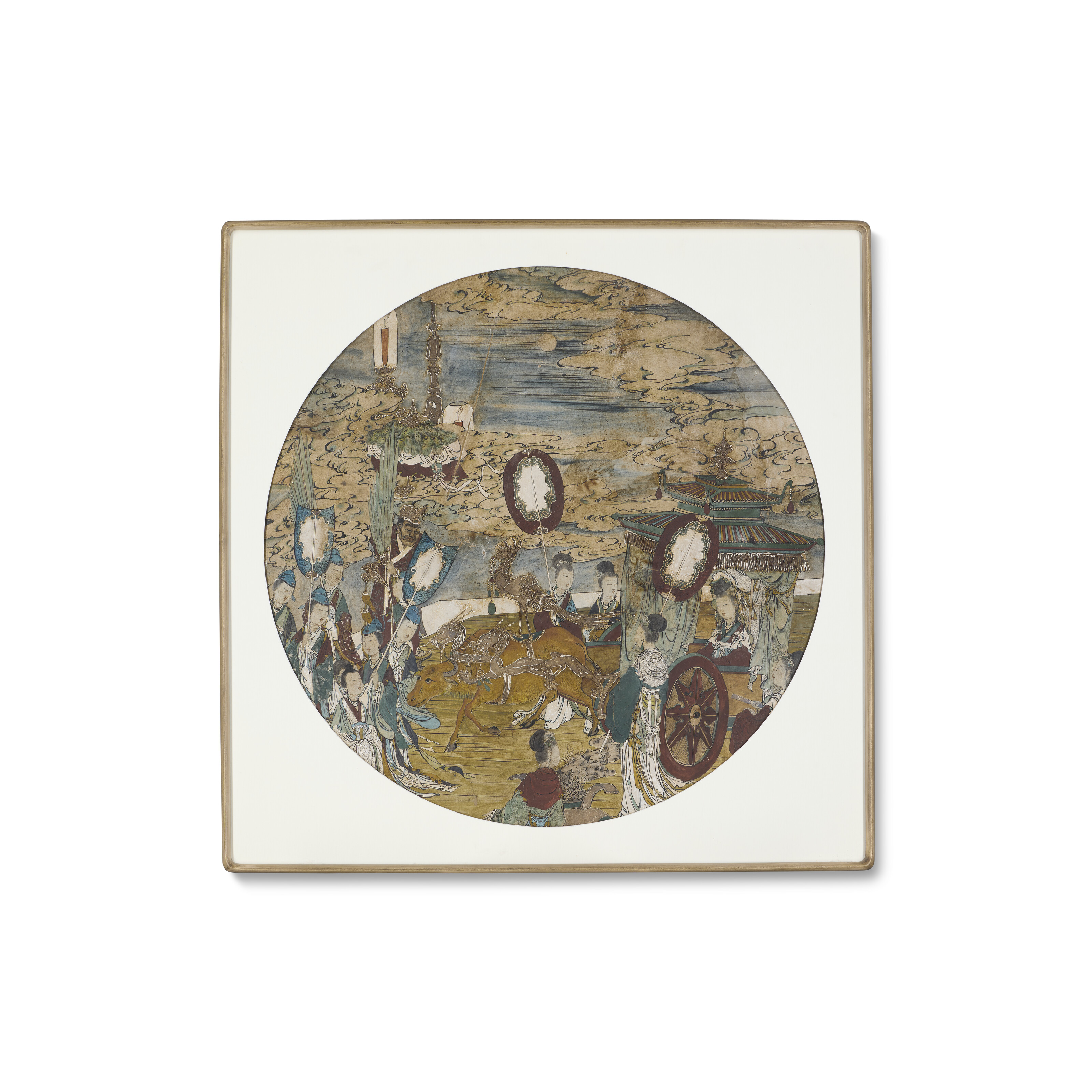A LARGE POLYCHROME FRESCO OF DAOIST IMMORTALS, MING DYNASTY (1368-1644 ...