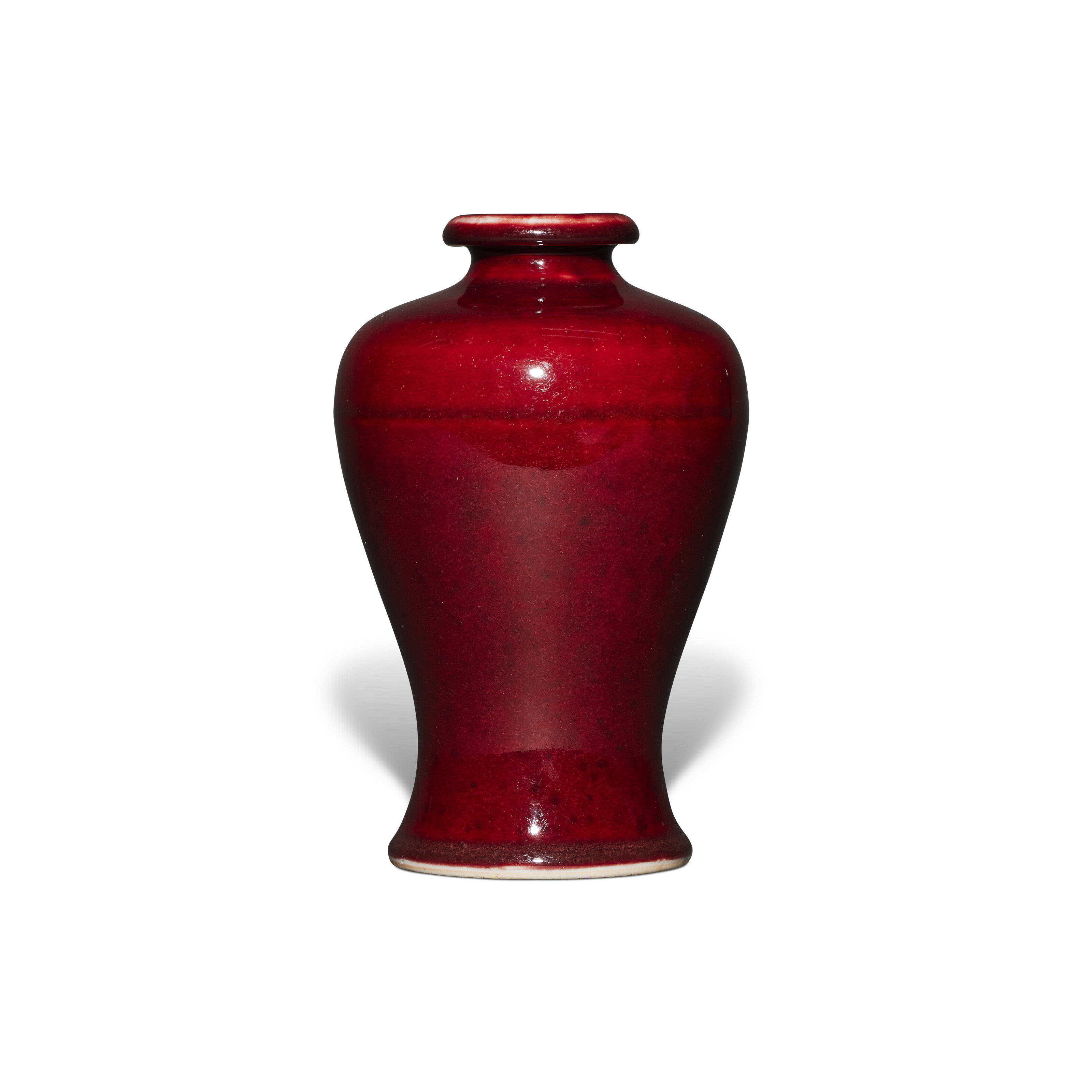 A SMALL COPPER-RED GLAZED VASE, MEIPING, QING DYNASTY (1644-1911 ...