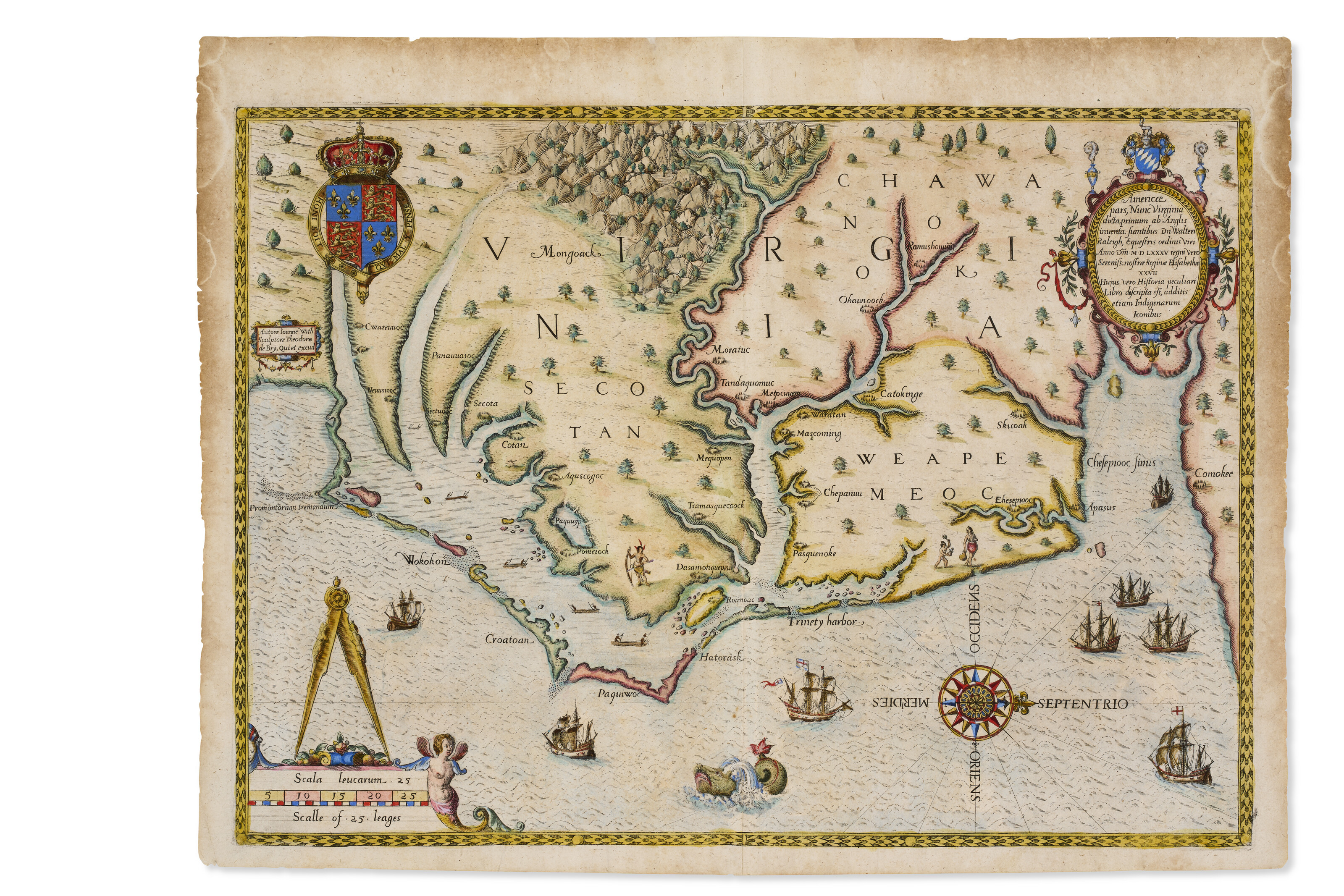 Americae pars, Nunc Virginia dicta, primum ab Anglis inventa, VIRGINIA ...