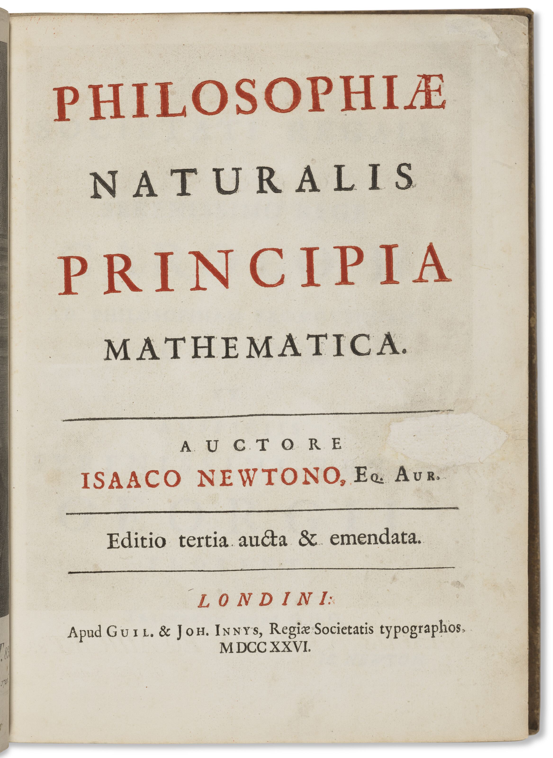 Philosophiae Naturalis Principia Mathematica, Sir Isaac Newton, 1726 ...