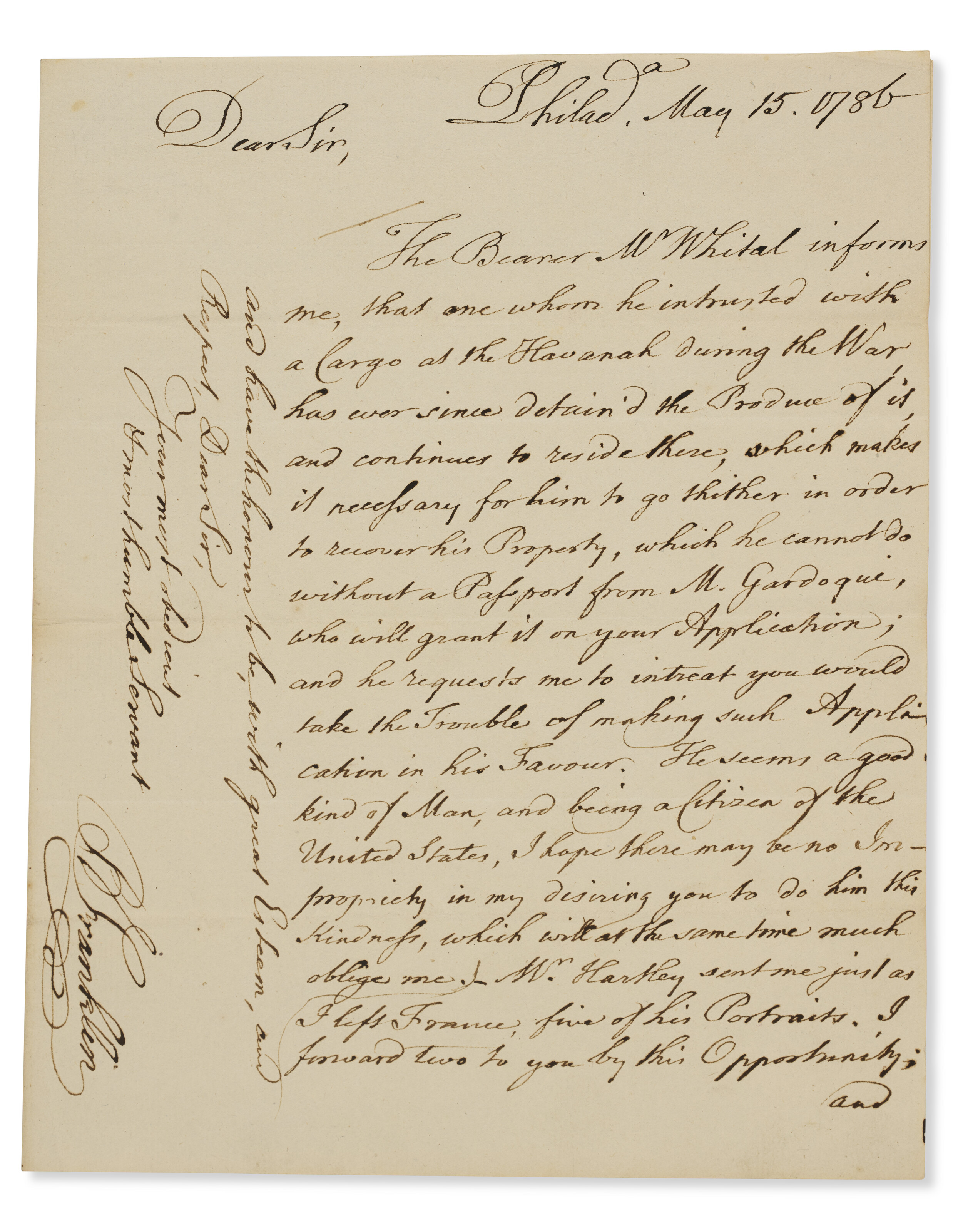 To John Jay, Benjamin Franklin, 15 May 1780 | Christie’s