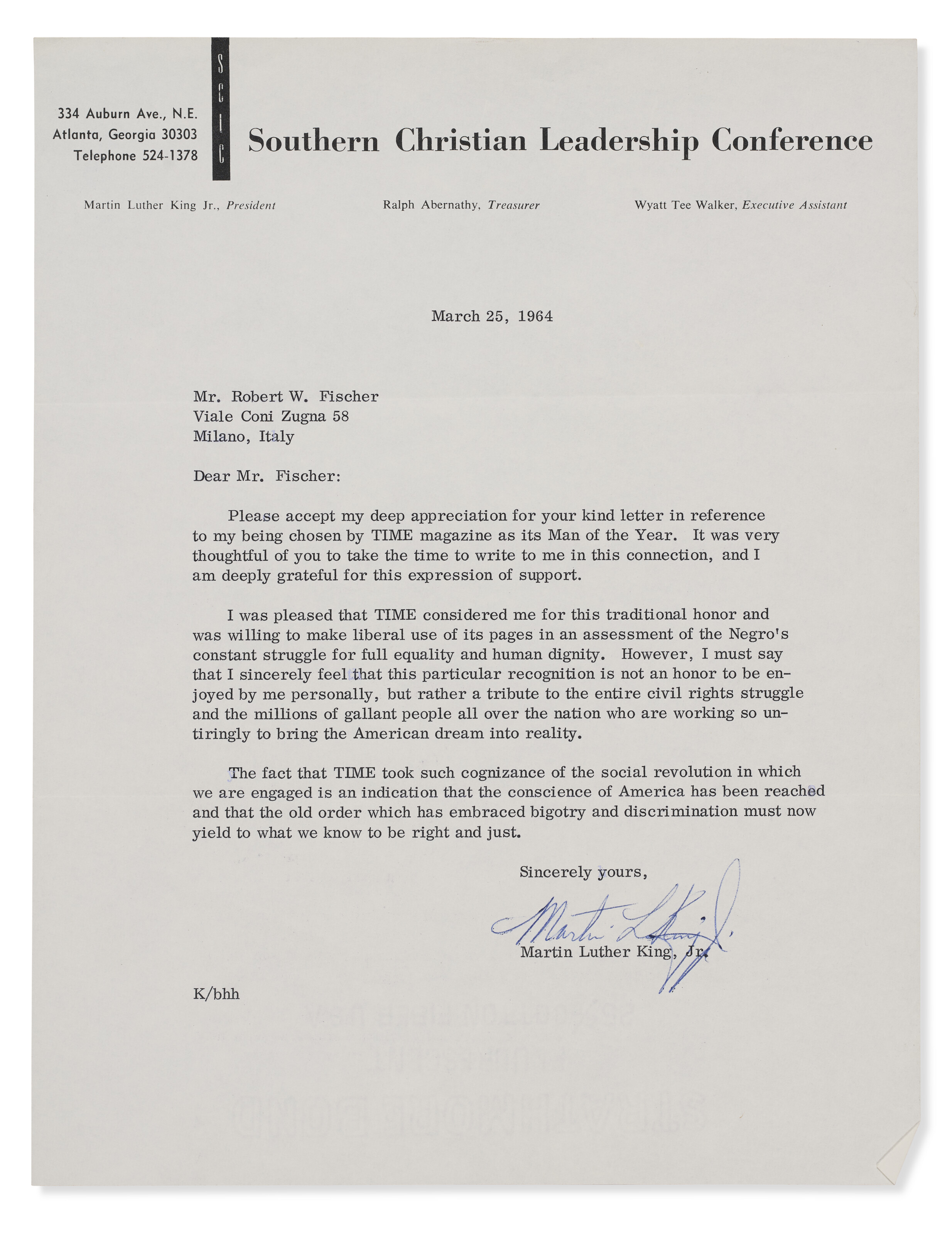 On being named Time's Man of the Year., Martin Luther King Jr., 25 ...