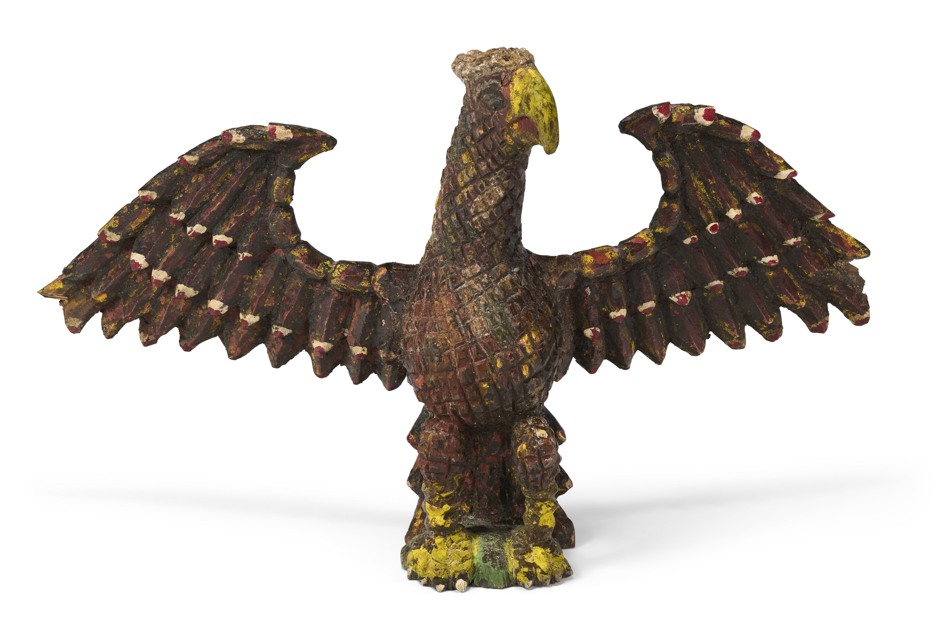 A CARVED AND PAINTED SPREAD-WINGED EAGLE, WILHELM SCHIMMEL (1817-1890 ...