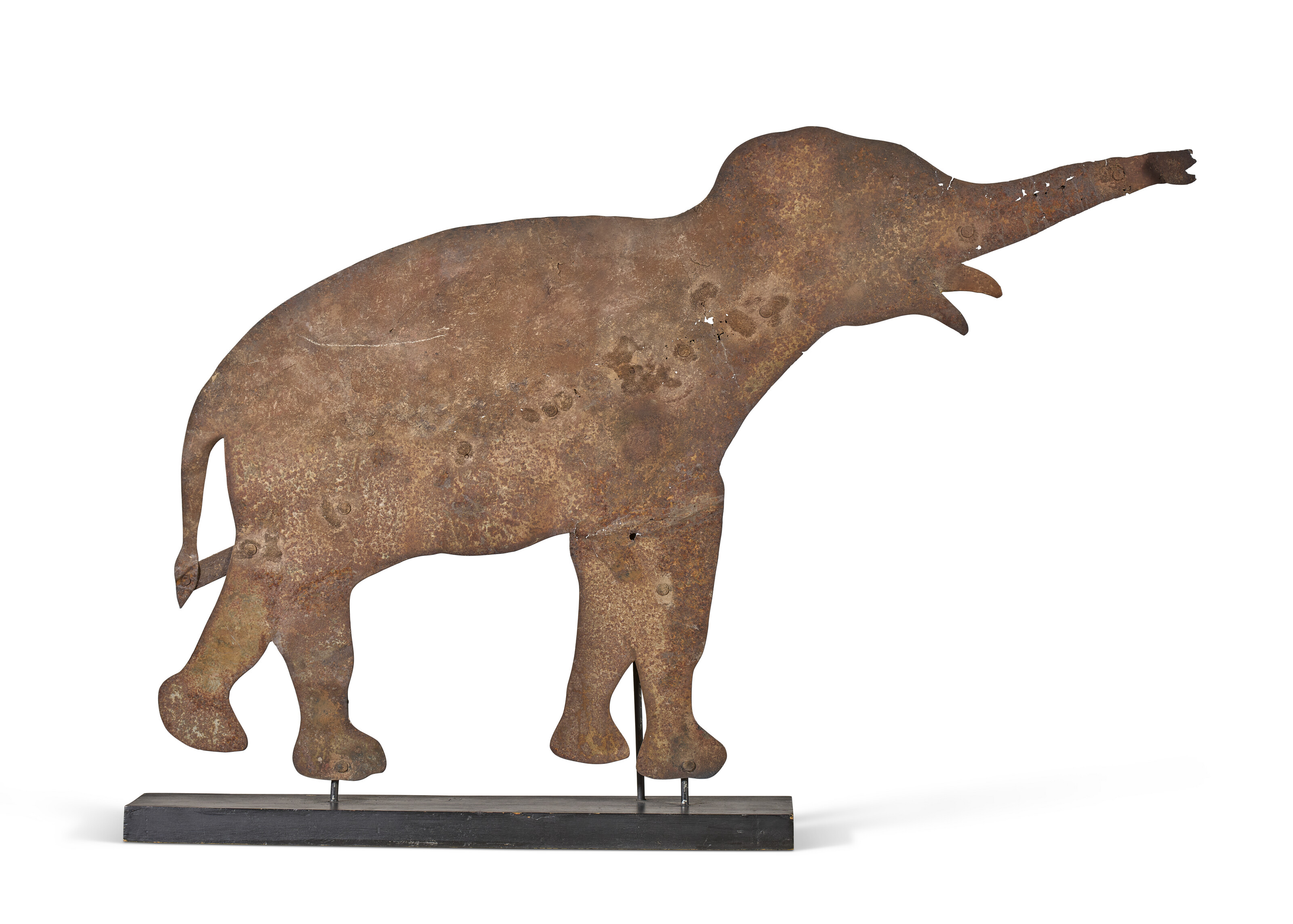 A SHEET METAL ELEPHANT WEATHERVANE, AMERICAN, LATE 19TH CENTURY ...