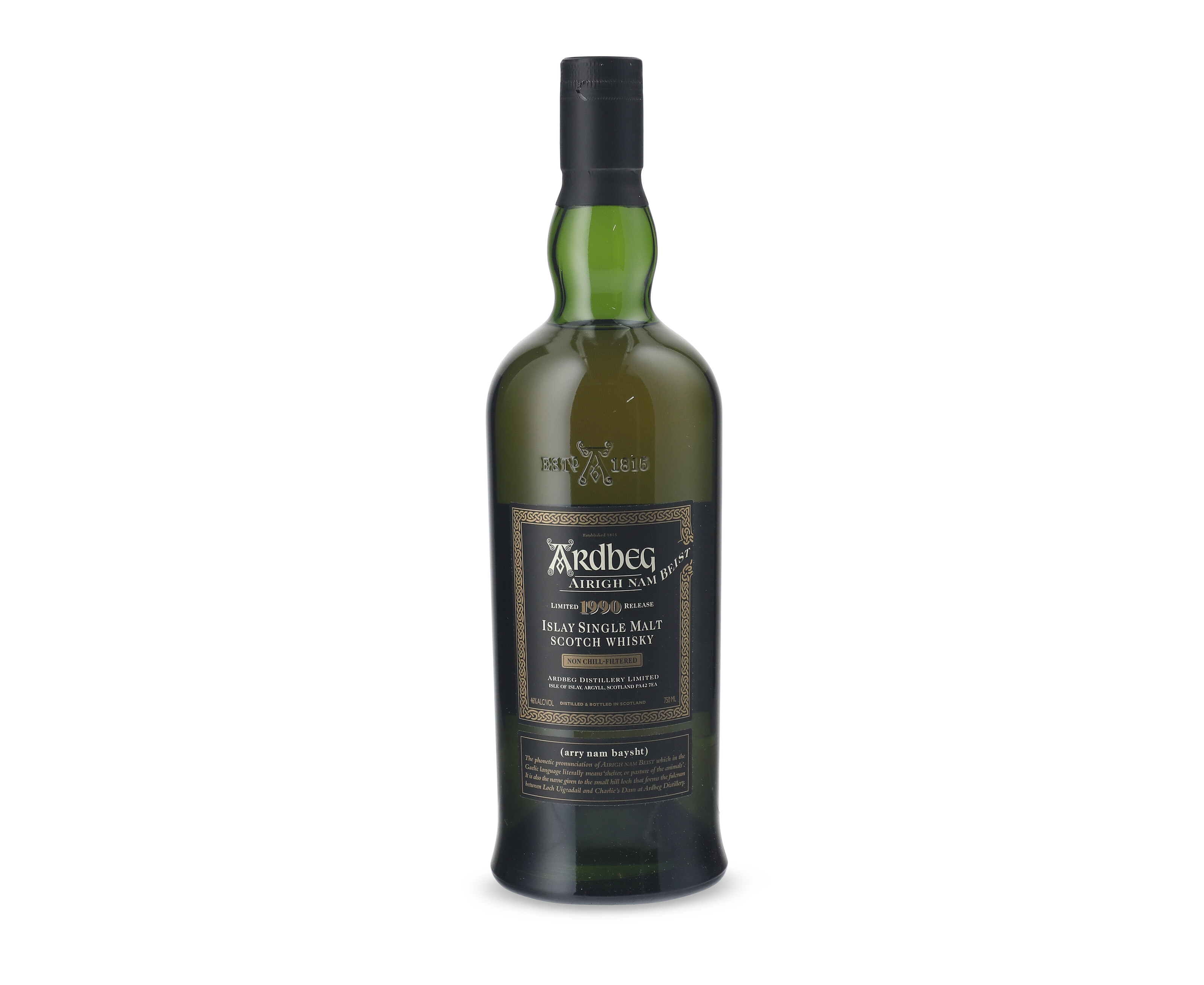 Ardbeg 1990 Airigh Nam Beist, IslayBottled in 2008,Sticker attached to ...
