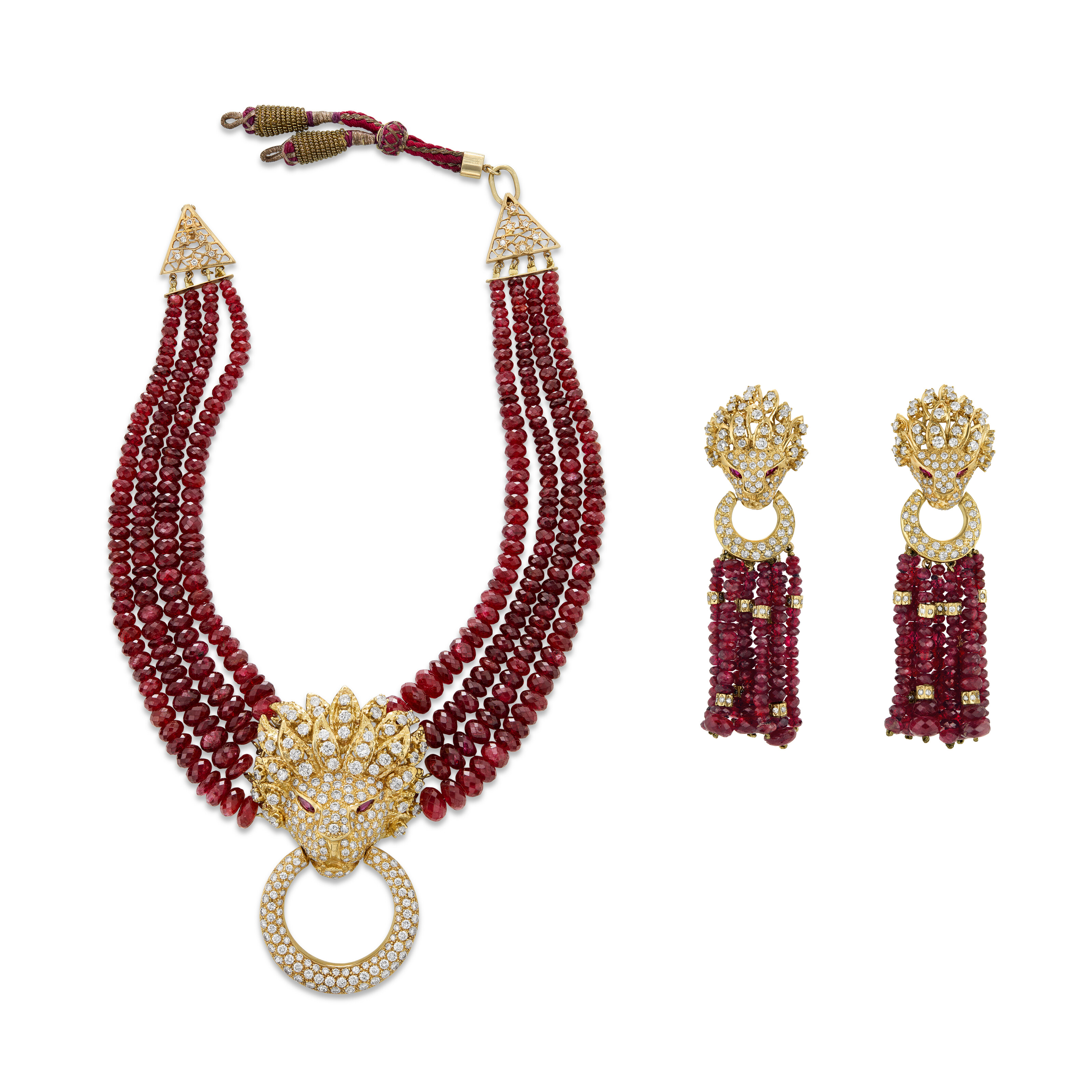 SET OF SPINEL, RUBY, DIAMOND AND GOLD JEWELRY, | Christie’s