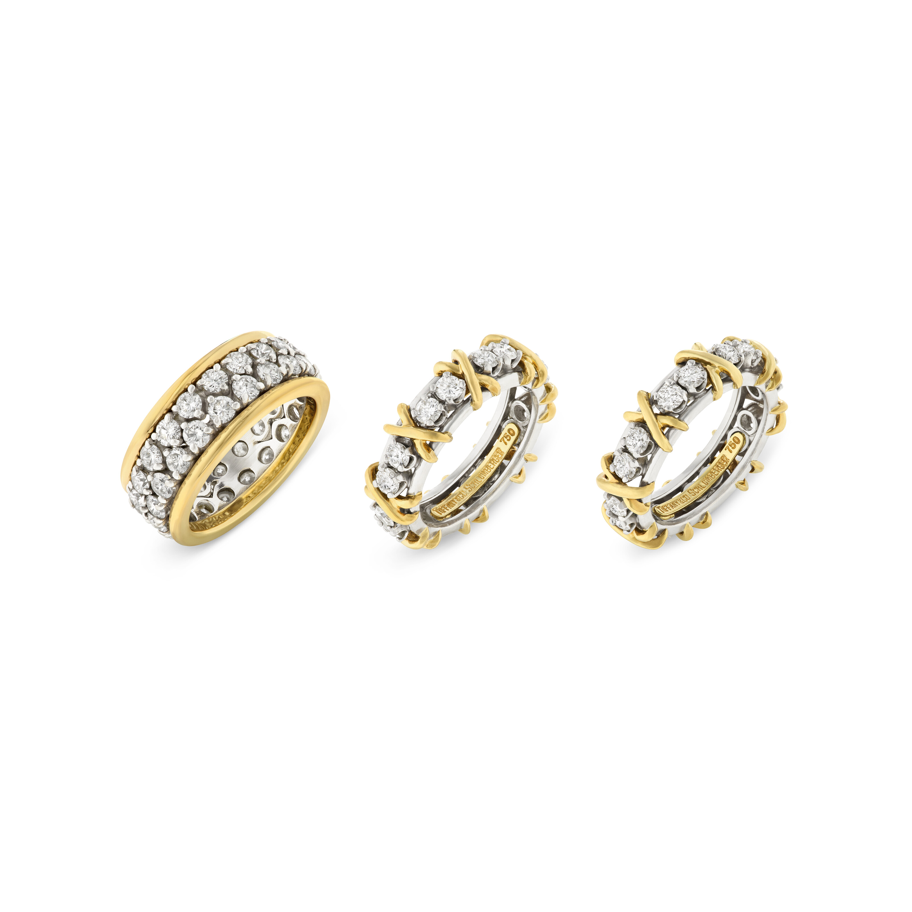 TIFFANY & CO., JEAN SCHLUMBERGER PAIR OF DIAMOND AND GOLD 'SIXTEEN ...