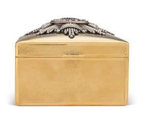 AN AMERICAN GOLD TABLE BOX, MARK OF CARTIER, NEW YORK, MID-20TH CENTURY ...