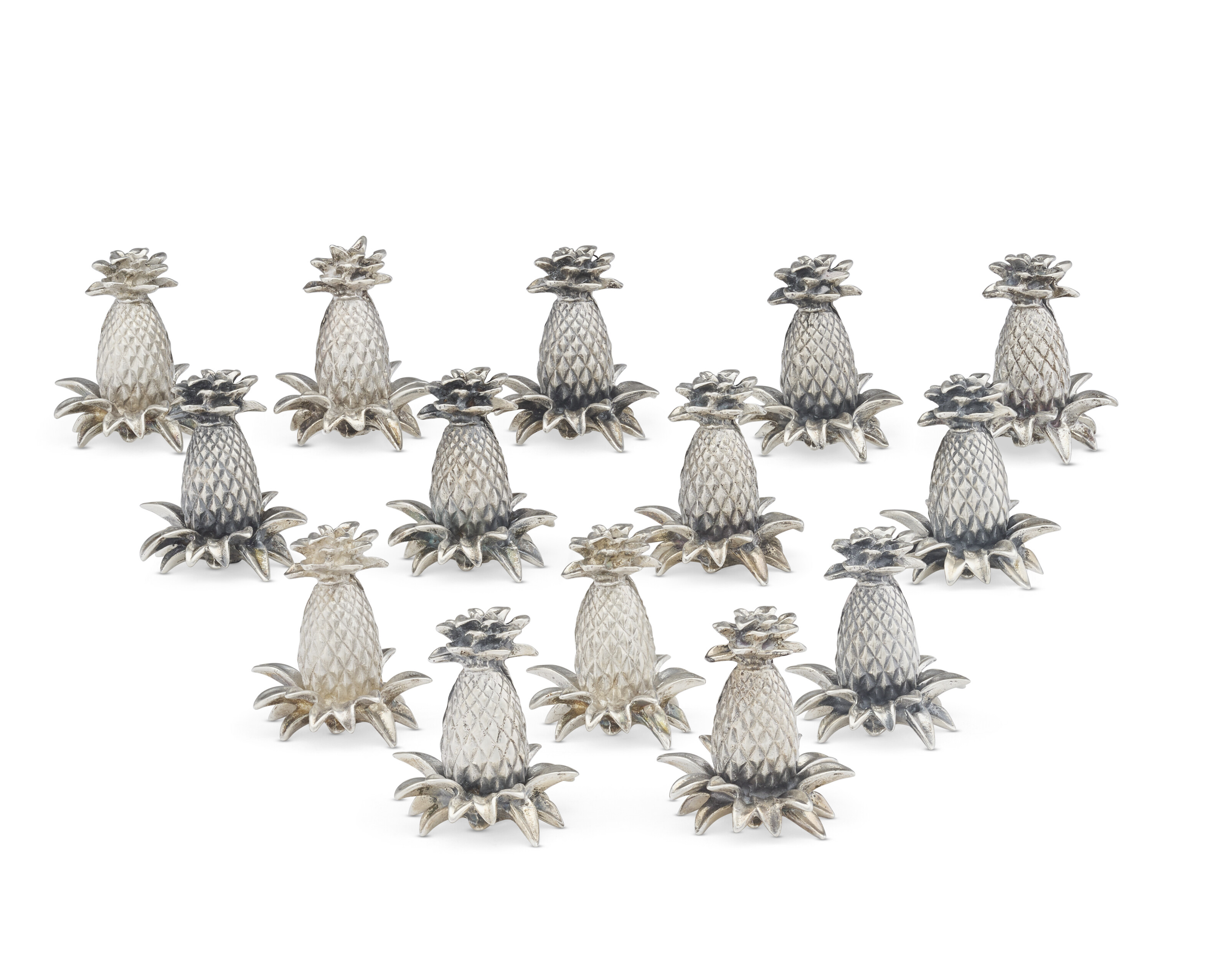 A SET OF FOURTEEN AMERICAN SILVER PLACECARD HOLDERS, MARK OF TIFFANY ...