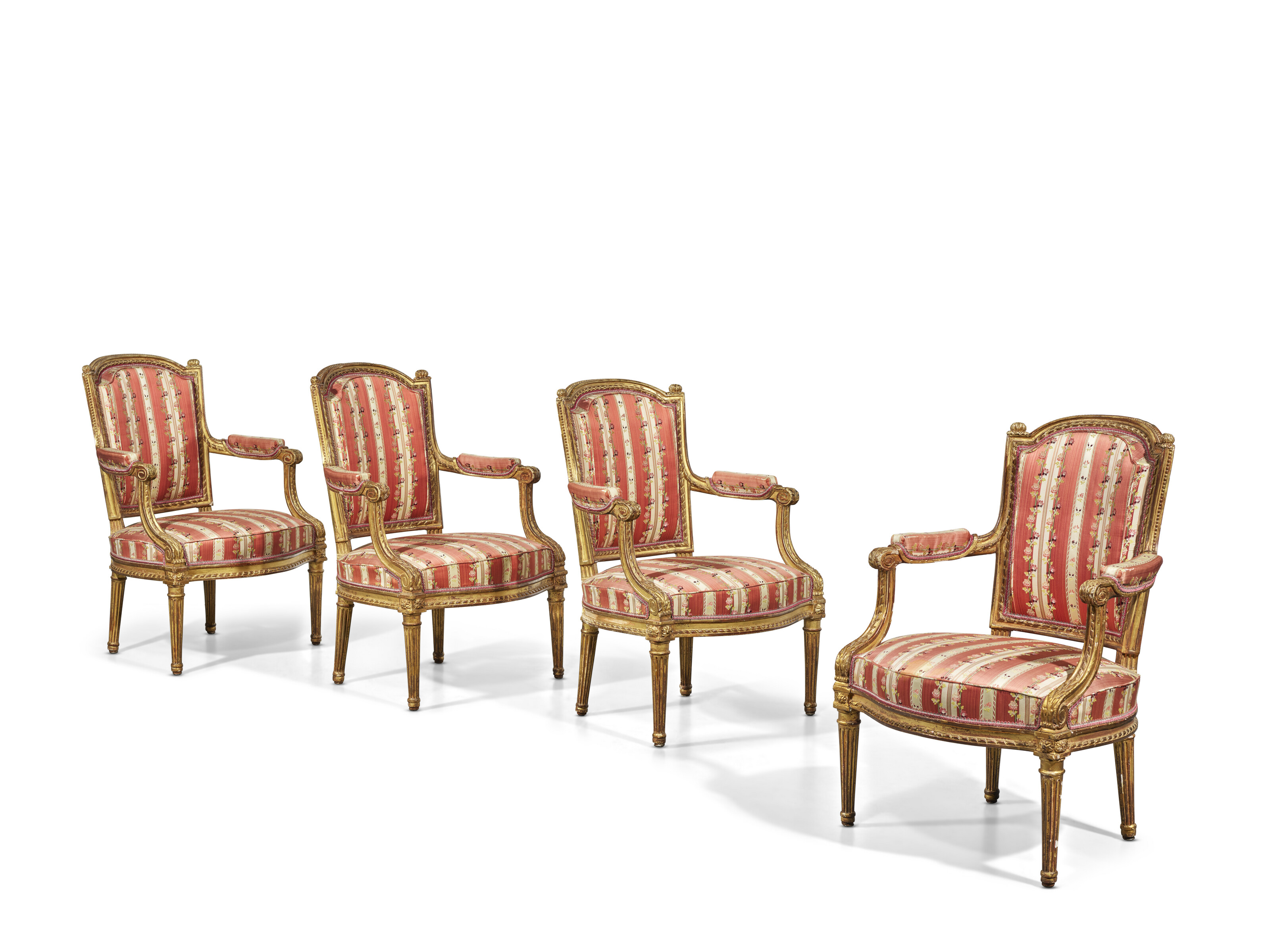 SUITE DE QUATRE FAUTEUILS D'ÉPOQUE LOUIS XVI, ESTAMPILLE DE JEAN ...