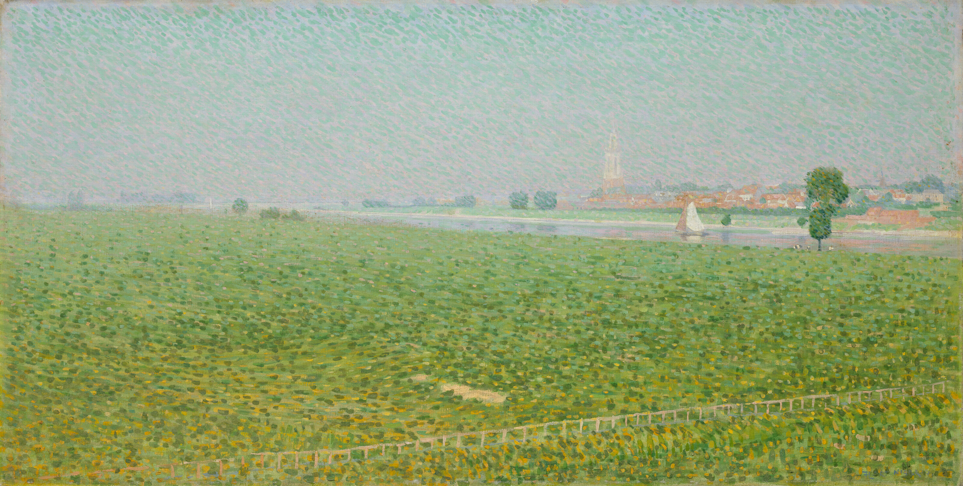 Ferdinand Hart Nibbrig (1866-1915), Uiterwaarden - Brume du Matin ...