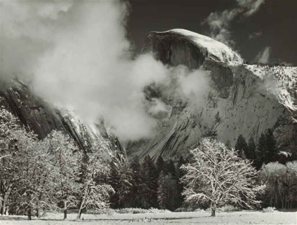 ANSEL ADAMS (1902-1984) , Mist, Trees in Snow, Yosemite National Park ...