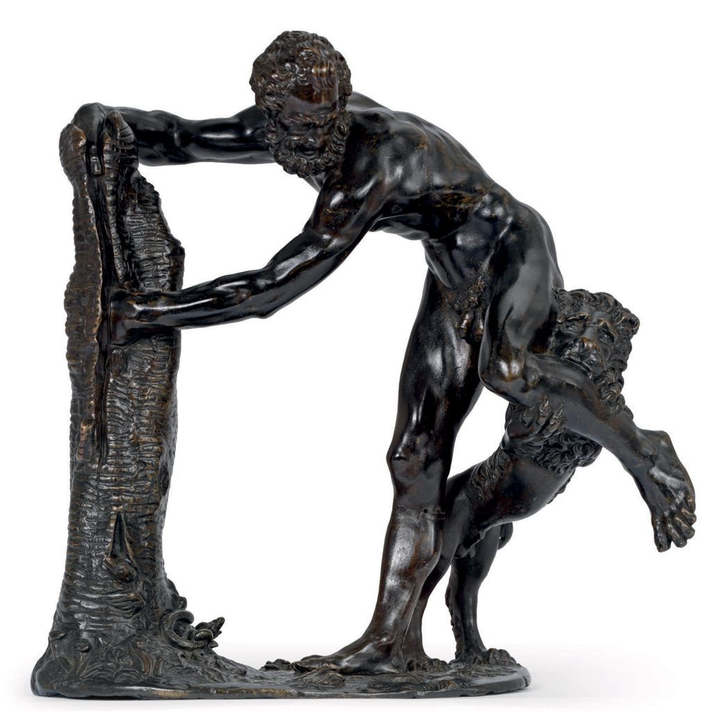 A BRONZE FIGURE OF MILO OF CROTON , PROBABLY VENETIAN, LATE 16TH OR ...