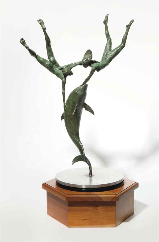 David Wynne (b. 1926) , Dolphin with Dancers | Christie's