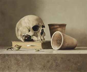 Dennis Mogelgaard (b. 1959) | Still life with skull | Paintings, oil ...