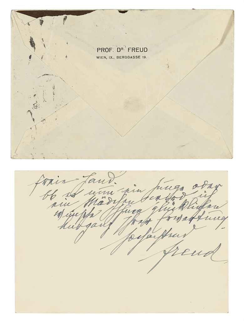 FREUD, Sigmund (1856-1939) Autograph letter signed ('Freud ...