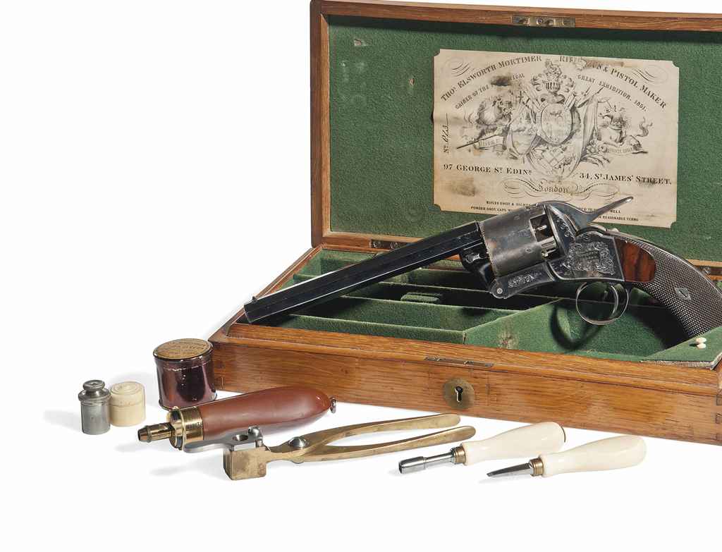 Fine Cased Webley Wedge Frame Revolver - auctions & price archive