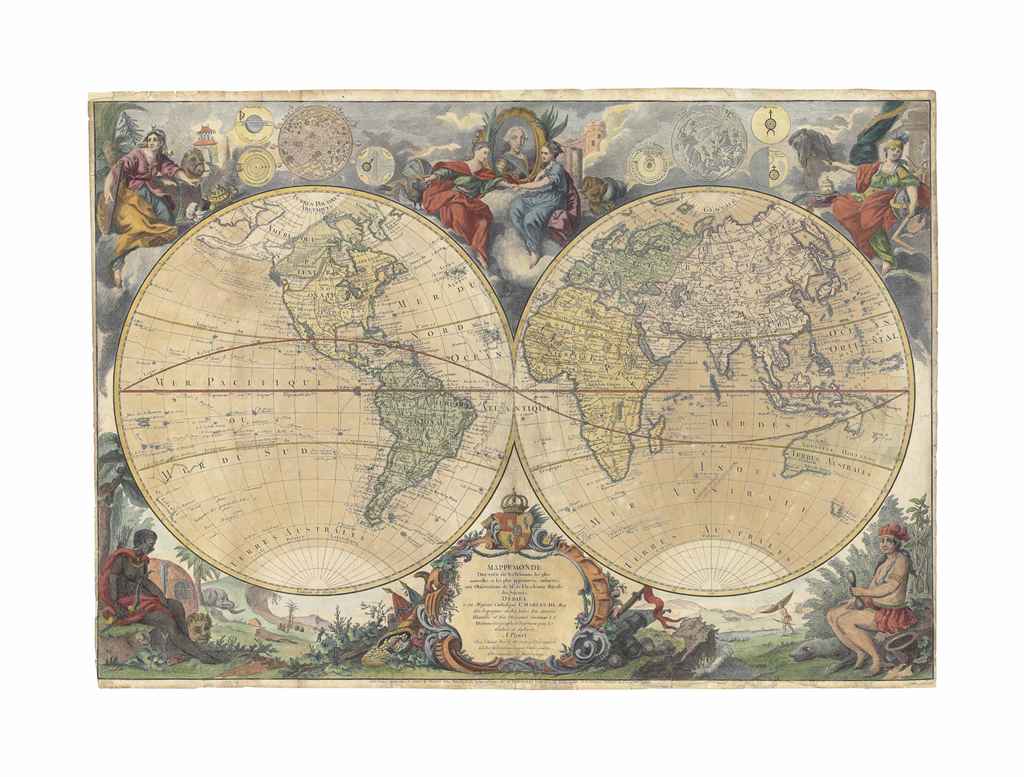 DESNOS, Louis-Charles (fl. 1750-90). Mappe-Monde Céleste Terrestre et ...