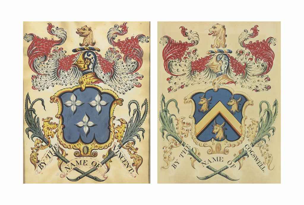 HERALDRY] -- ARMS OF THE KNIGHTS OF THE GARTER ILLUMINATED ...