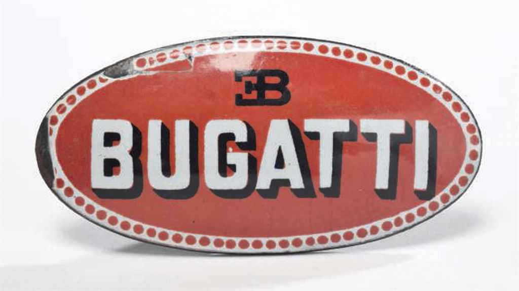 "Plaque Bugatti" Plaque émaillée ovale - auctions & price archive