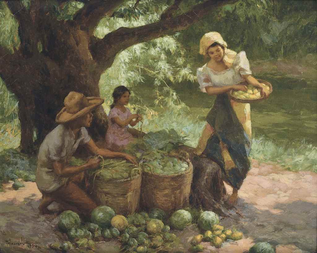 FERNANDO CUETO AMORSOLO (PHILIPPINES, 1892-1972). Under the Mango Tree ...
