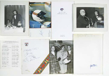 Jackie Stewart - Savoy Hotel Menu 1973; together with BRDC Dinner Menu ...